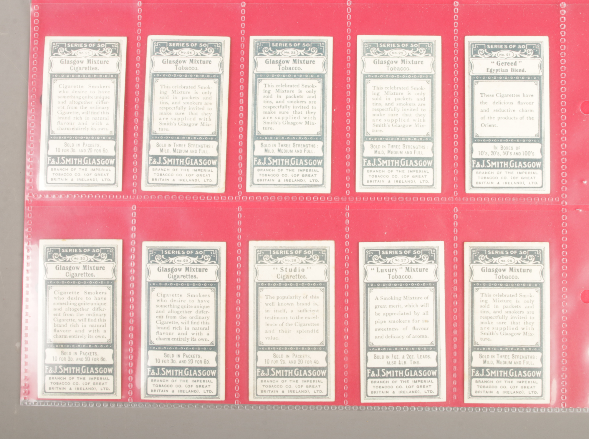 F & J Smith's Cigarette cards; Sketches by Phil May. Grey Back ...