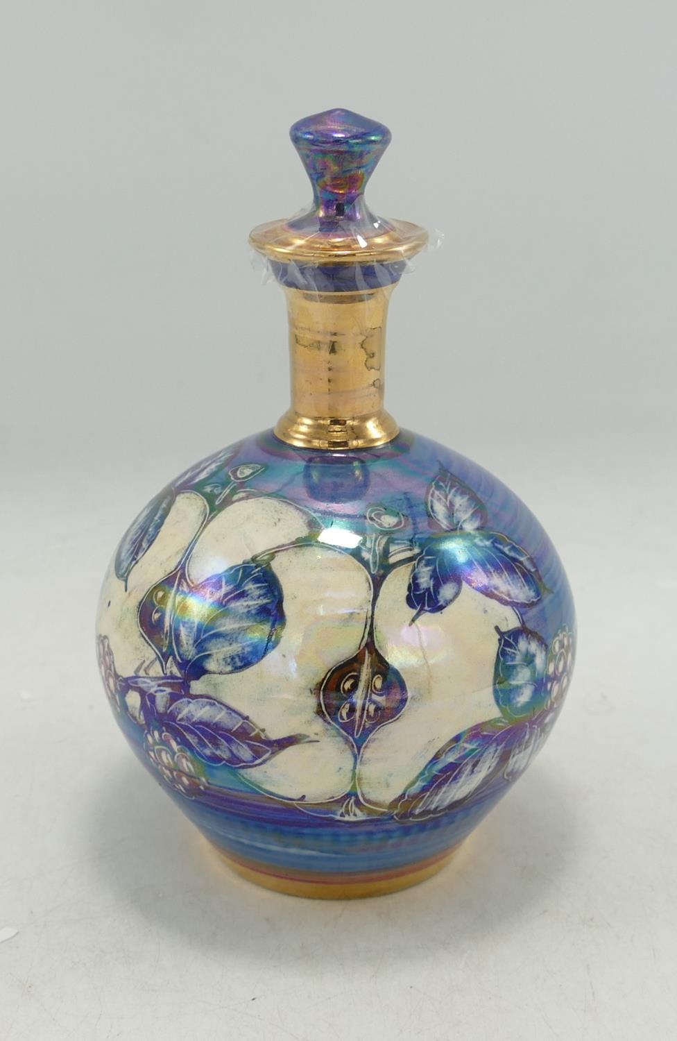 Alvin F Irvine Studio Pottery Lustre ware perfume bottle, height 14cm