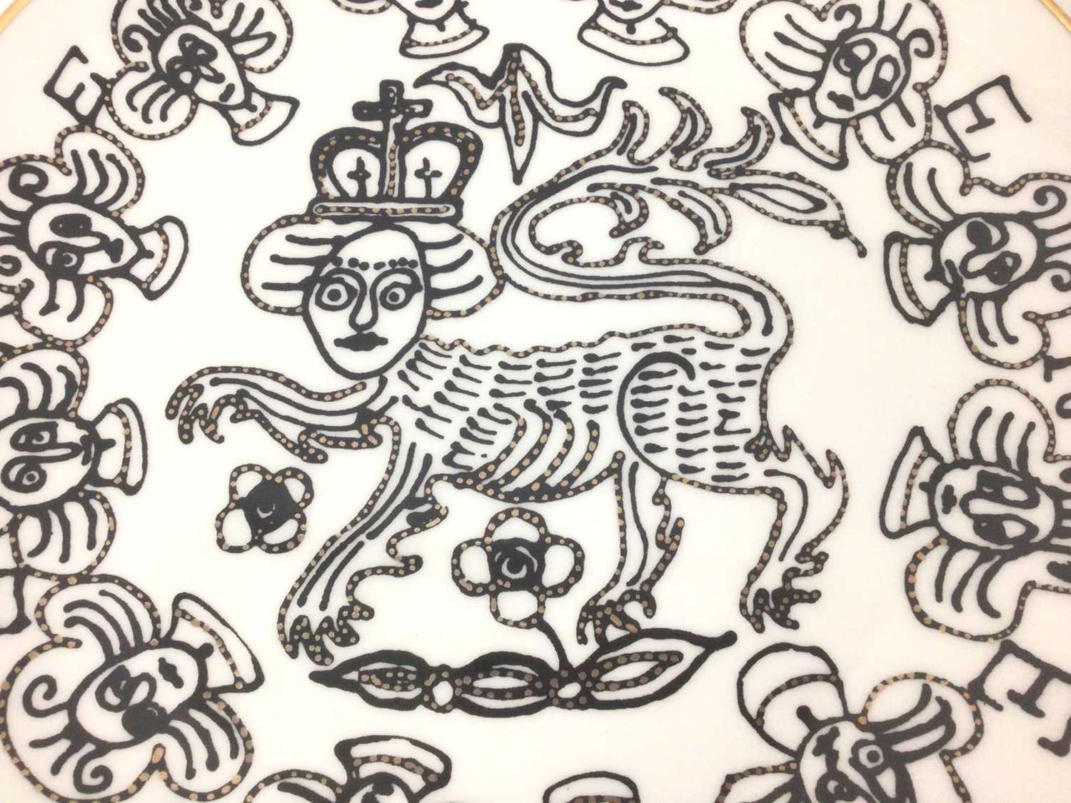 *Sir Grayson Perry CBE, RA (b.1960-), Lion Queen plate, printed with a ...