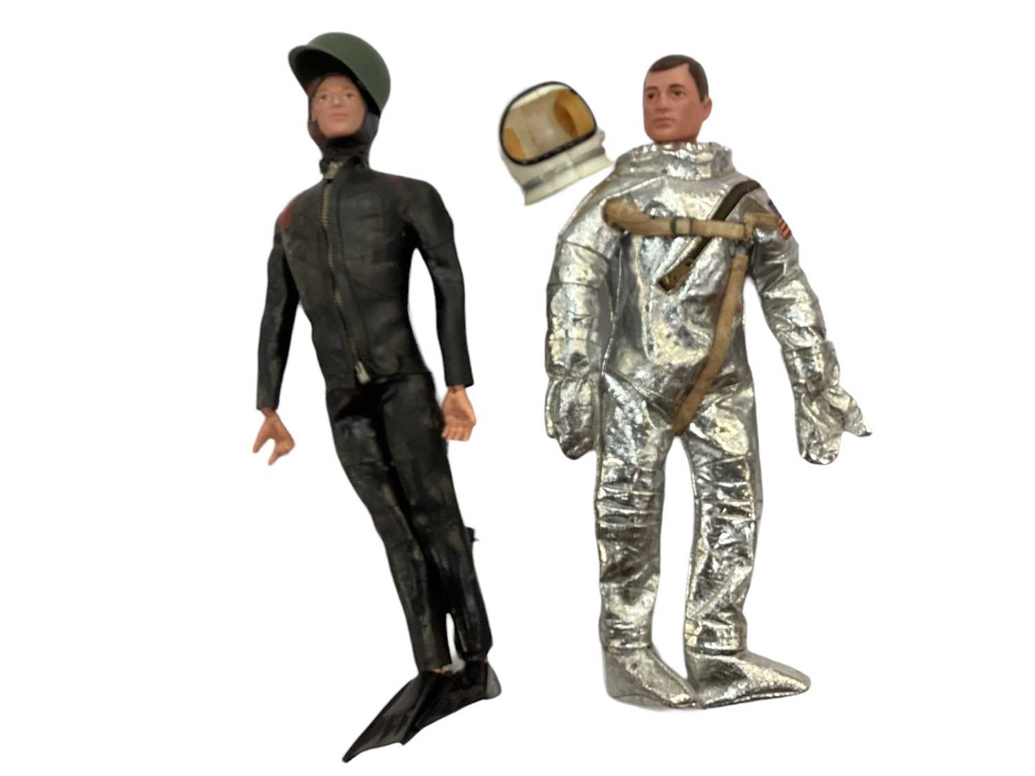 Action Man figures with painted hair, in astronaut outfit and frogman ...