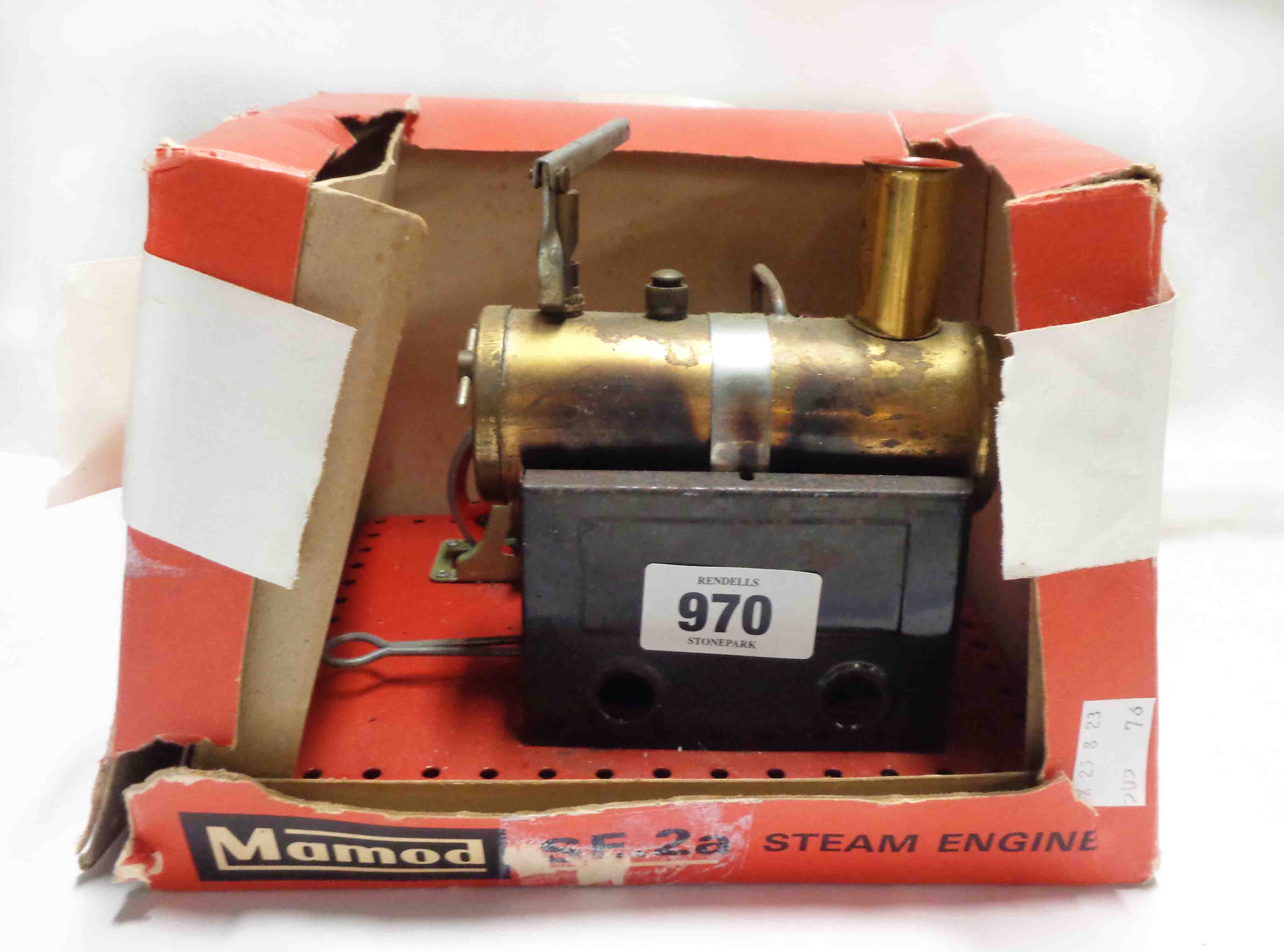 A vintage Mamod SE.2A model steam engine in remains of original box