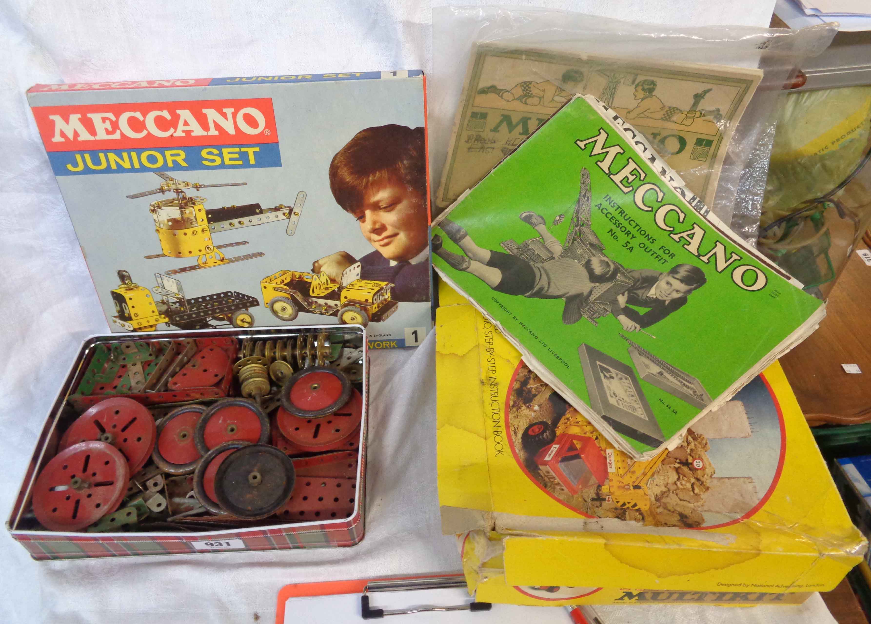 A quantity of boxed and unboxed vintage Meccano including Highway ...