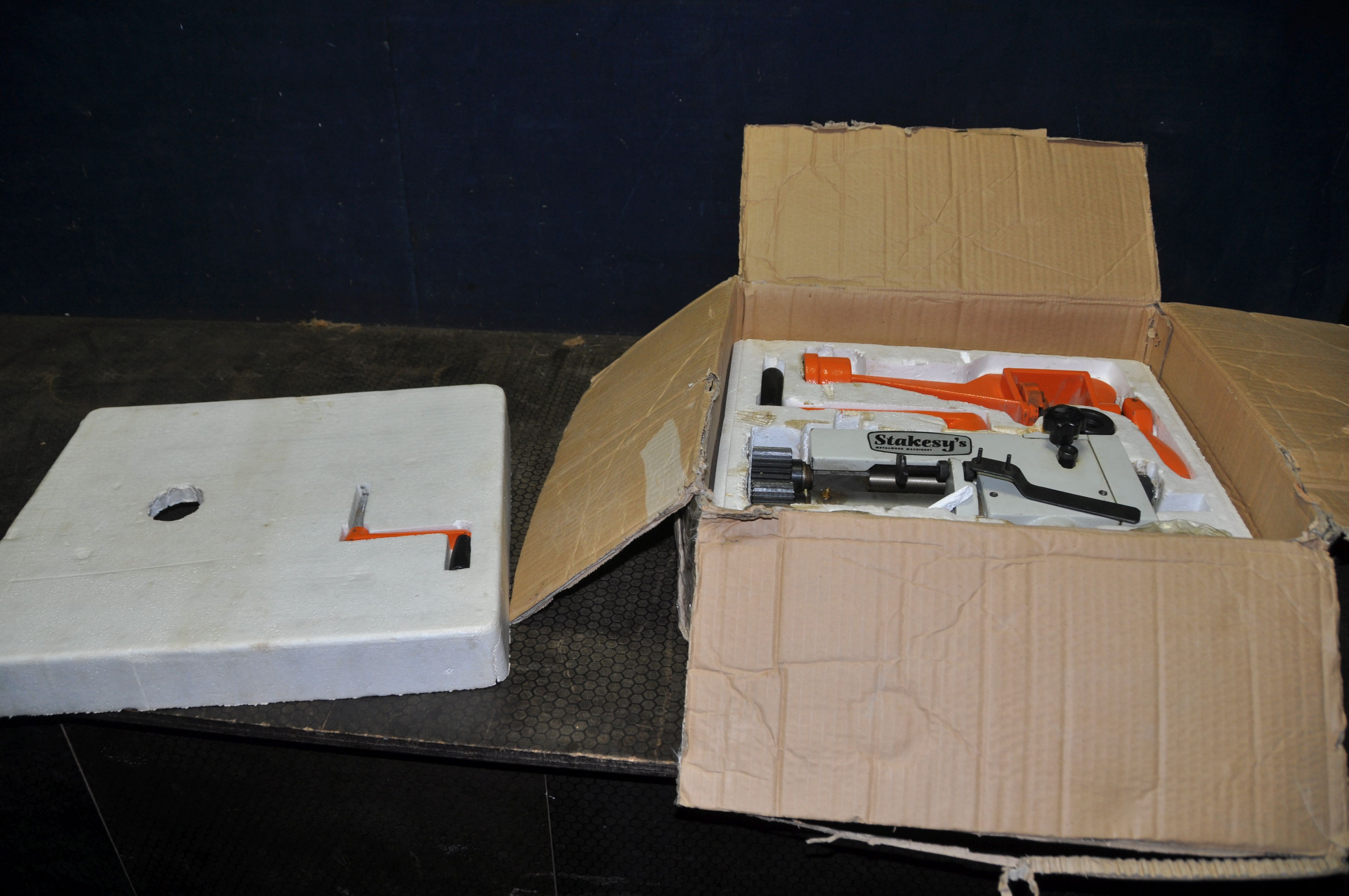 A STAKESEY'S SHEET METAL SWAGING AND BEADING MACHINE manual operation ...