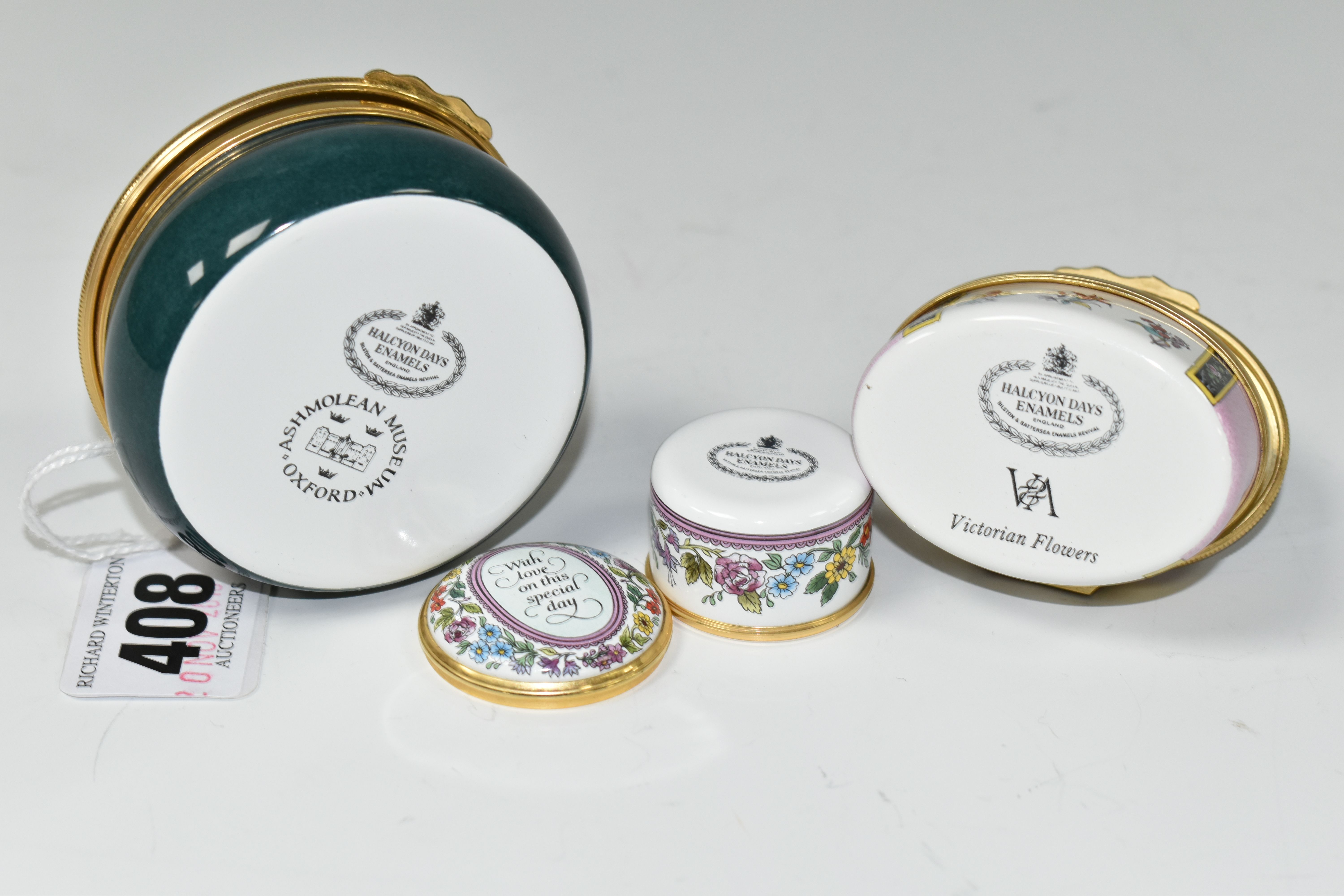 THREE HALCYON DAYS ENAMEL TRINKET BOXES, comprising an Ashmolean Museum ...