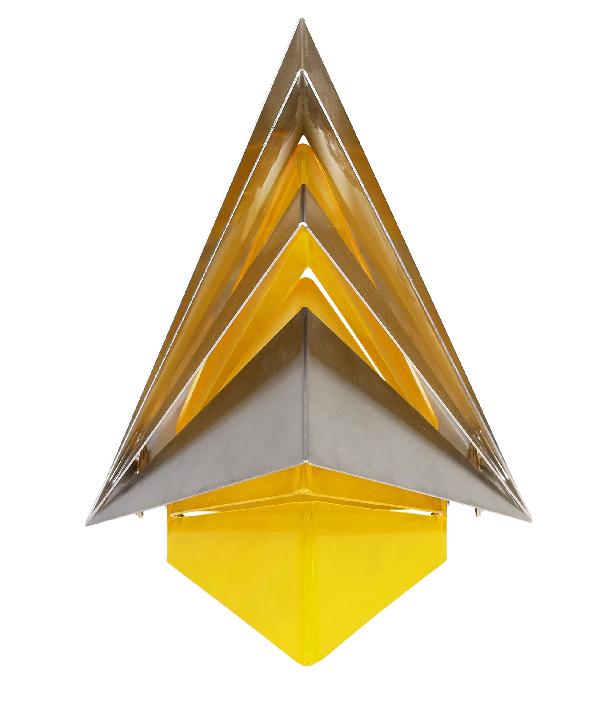 A contemporary modernist light cover, circa 2000, in brushed steel ...