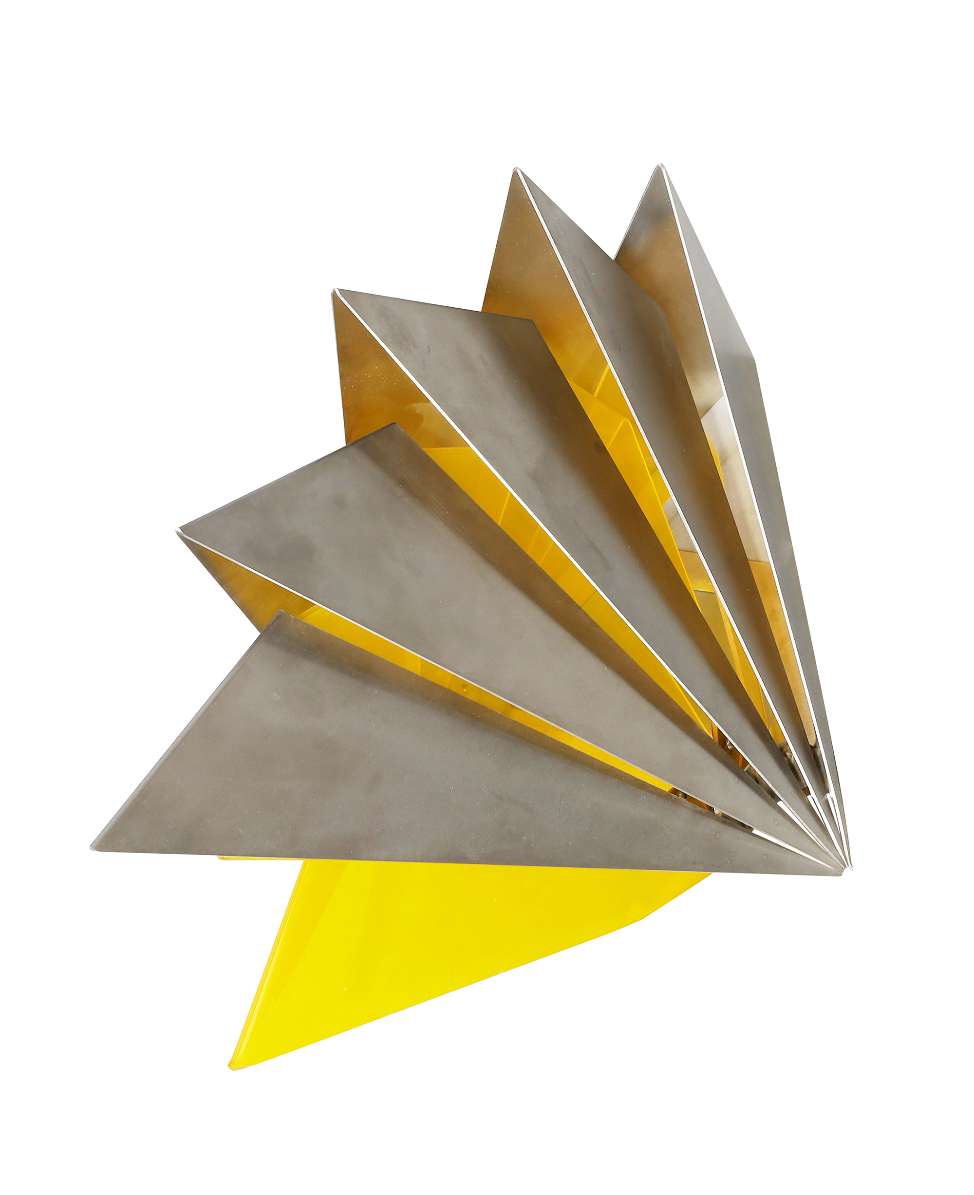 A contemporary modernist light cover, circa 2000, in brushed steel ...