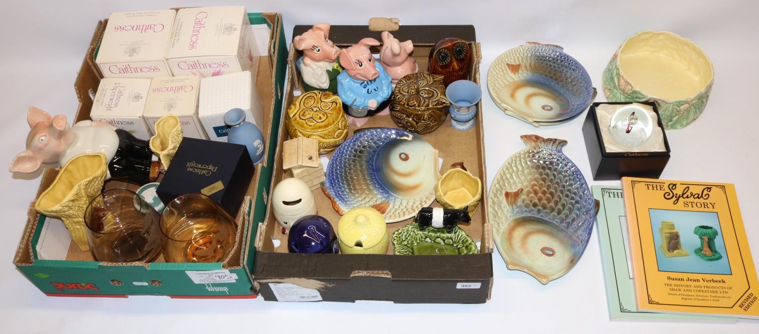 Group of ceramics incl. Wade piggy banks, Sylvac pots and harvest mouse ...