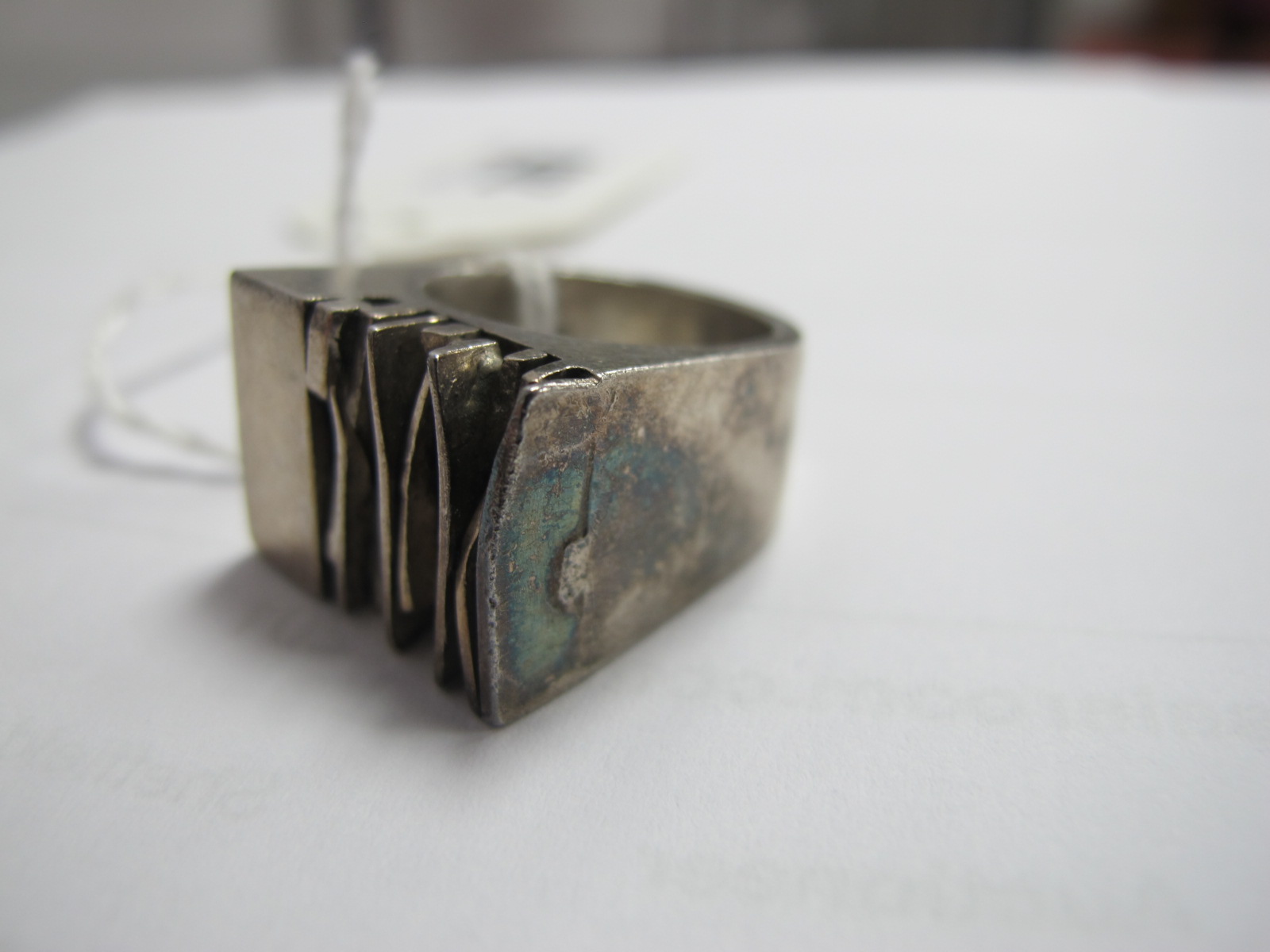 A Stylish Modernist Hallmarked Silver Dress Ring, Peter Guy Watson ...