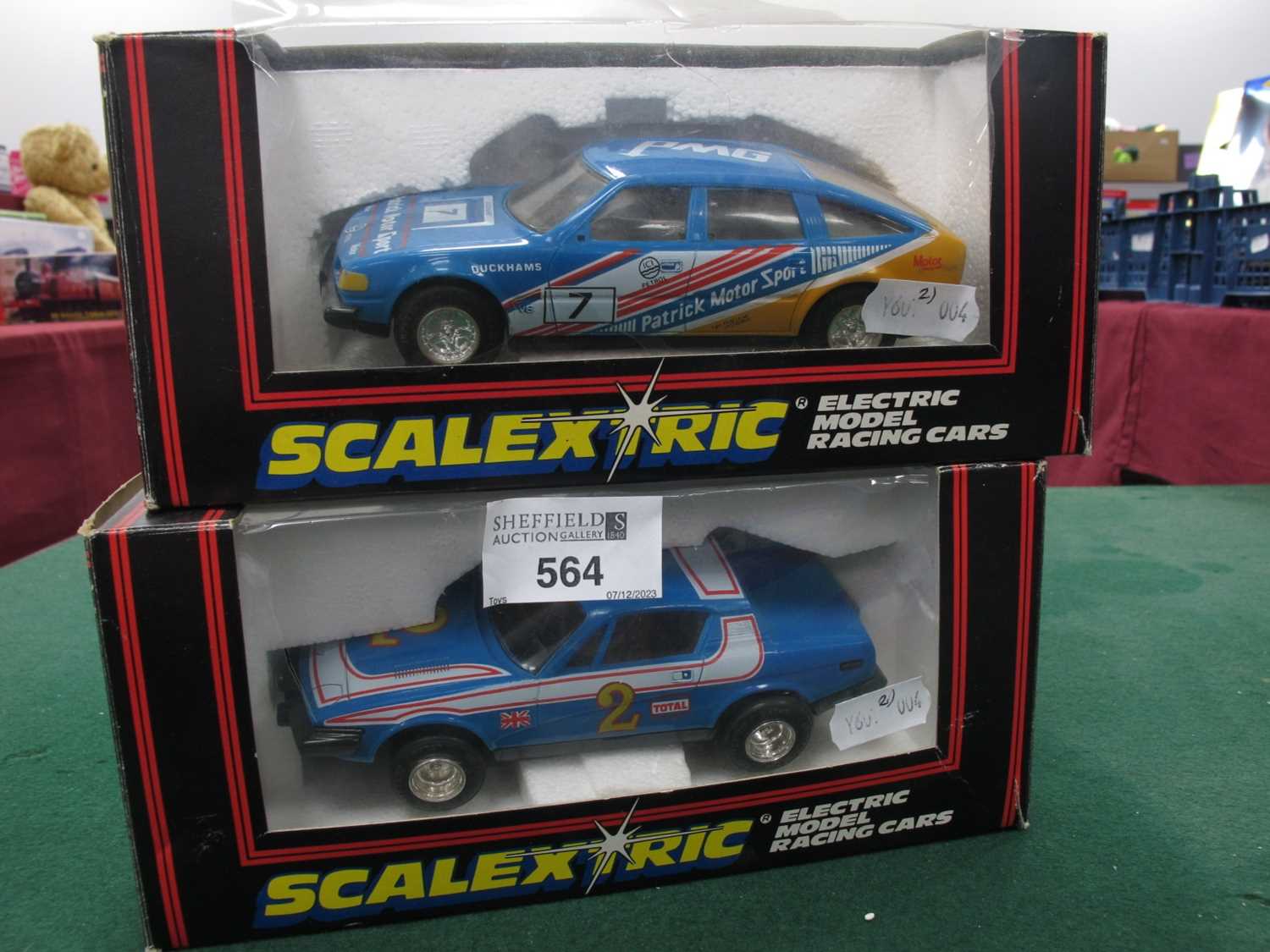 Two Boxed Scalextric slot cars comprising of C.294 Triumph TR7, C.280 ...
