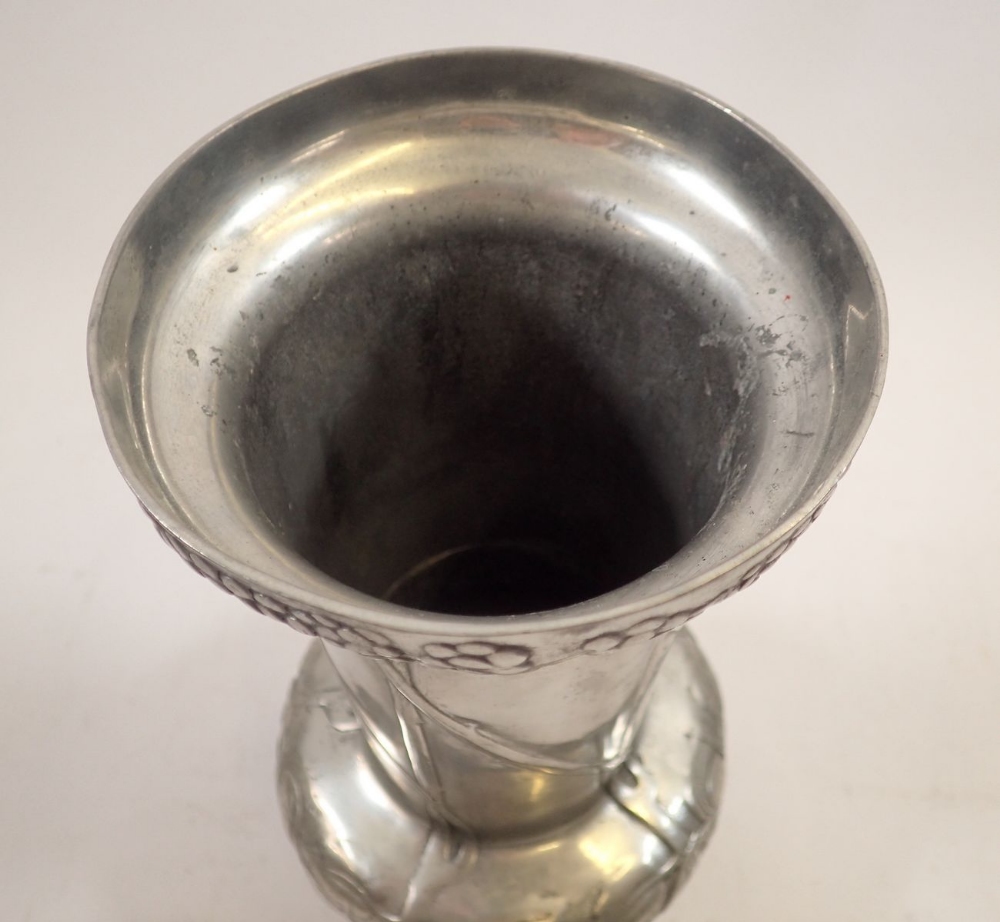 A Liberty's Tudric pewter vase designed by David Veazey, stamped Tudric ...