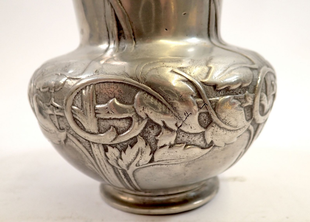 A Liberty's Tudric pewter vase designed by David Veazey, stamped Tudric ...