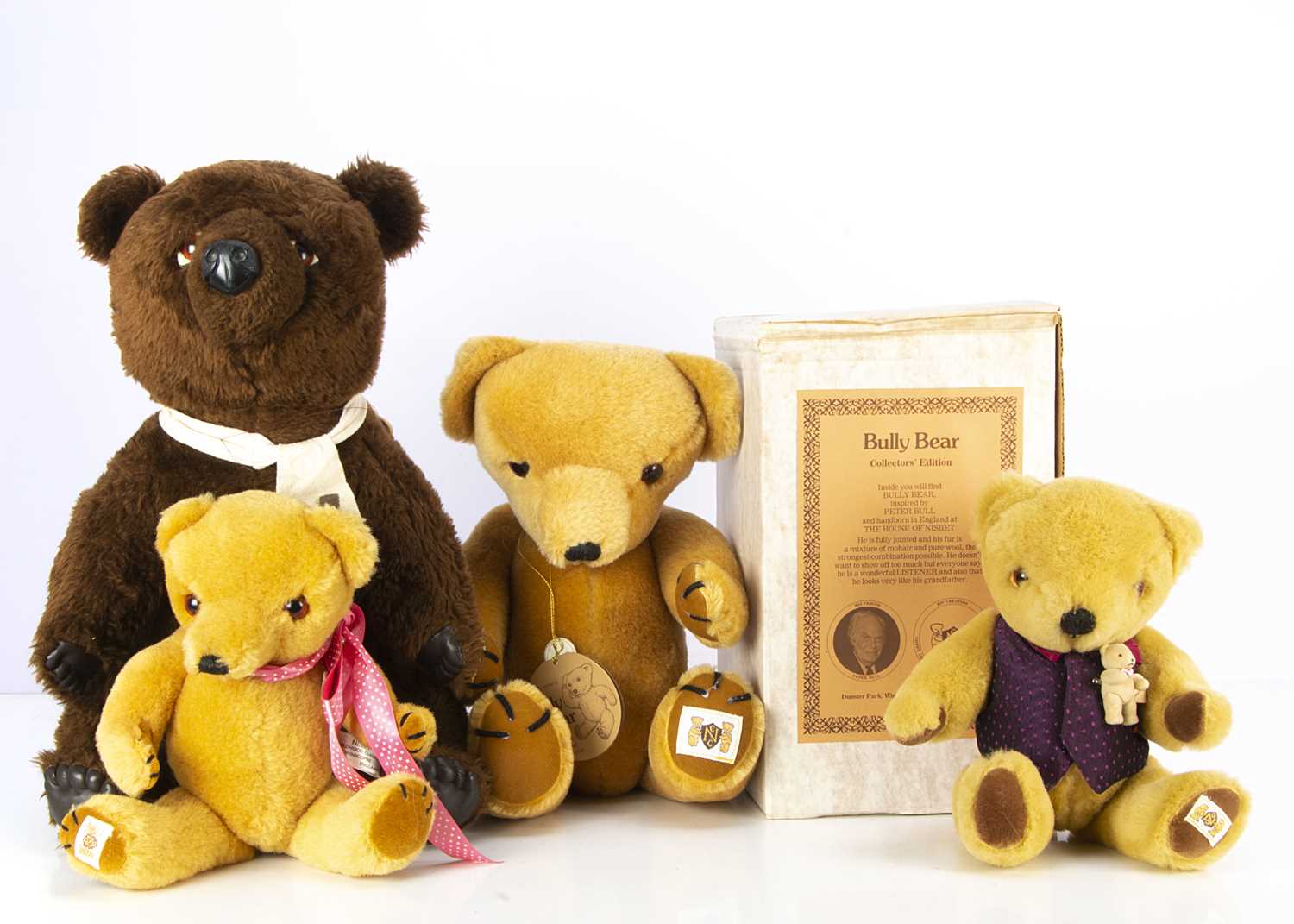 Three House of Nisbet Teddy Bears, comprising of a Bully Bear no. 5026 ...
