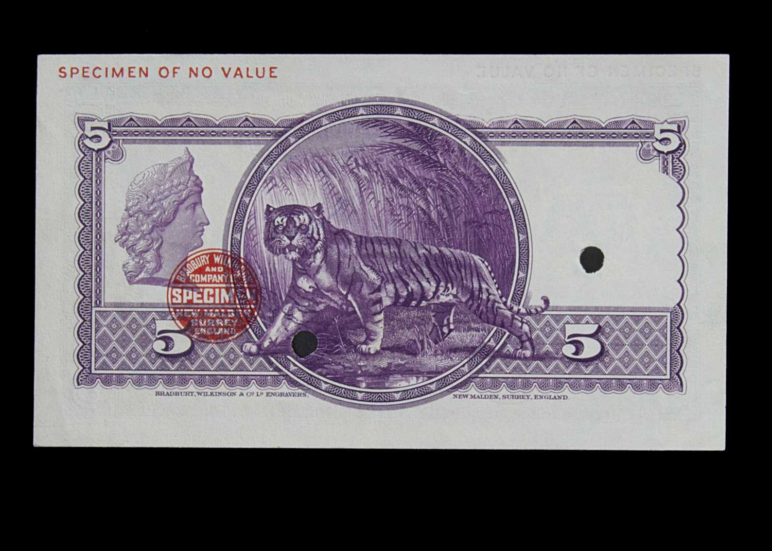 Specimen Bank Note: The Government of the Straits Settlements specimen ...