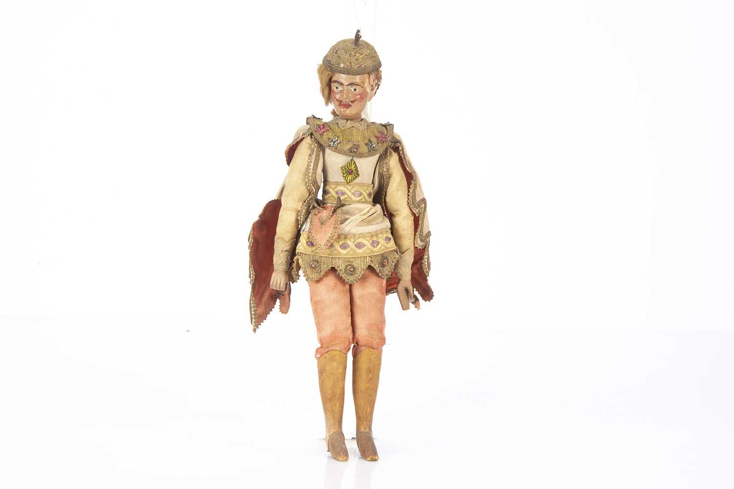 A late 19th century Venetian courtier puppet, with composition head and ...
