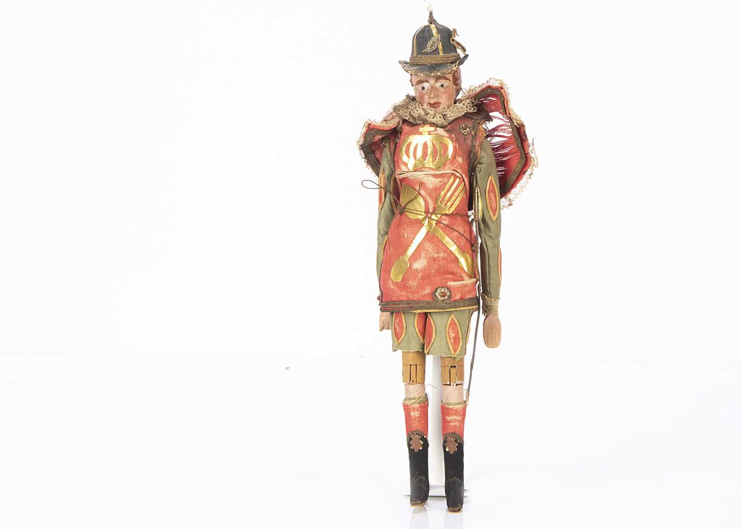 A late 19th century Venetian puppet, with composition head and jointed ...