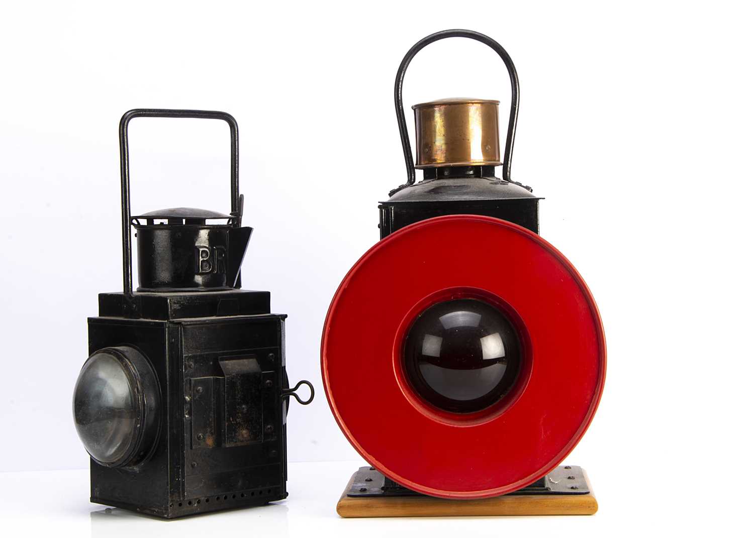 Two Railway Lamps, a buffer stop lamp in restored condition, BR (S ...