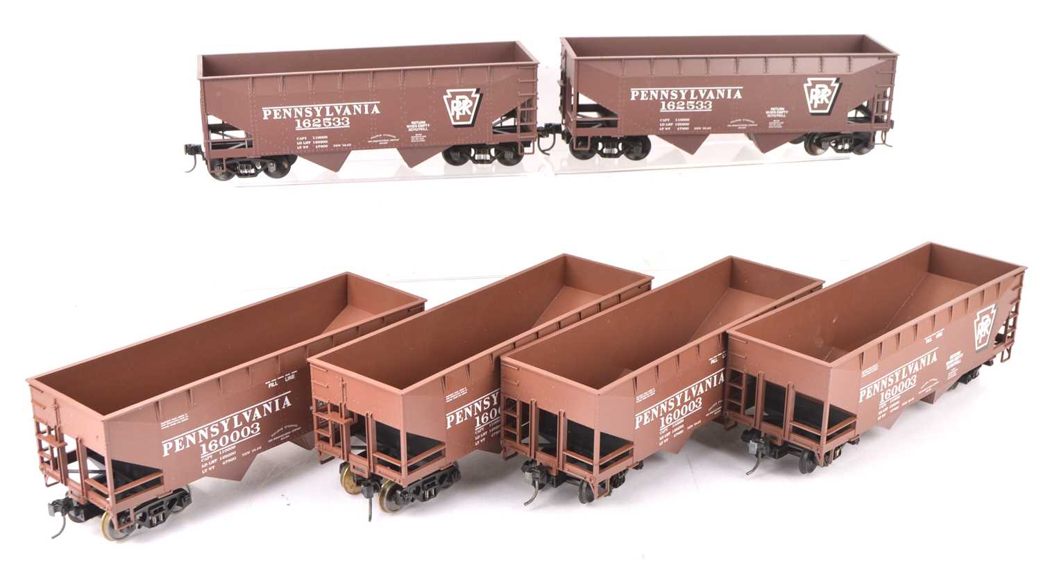 MTH G Scale American Pennsylvania Railroad Ore Cars (6), Rust brown Ore ...