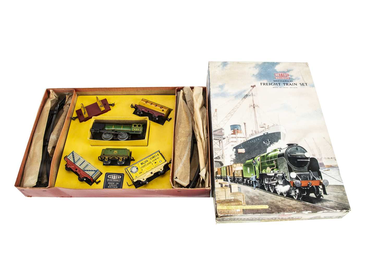 Mettoy Railways O Gauge Tin Plate Clockwork Freight Train Set ...
