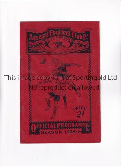 ARSENAL Programme for the home League match v Birmingham 1/5/1926 ...