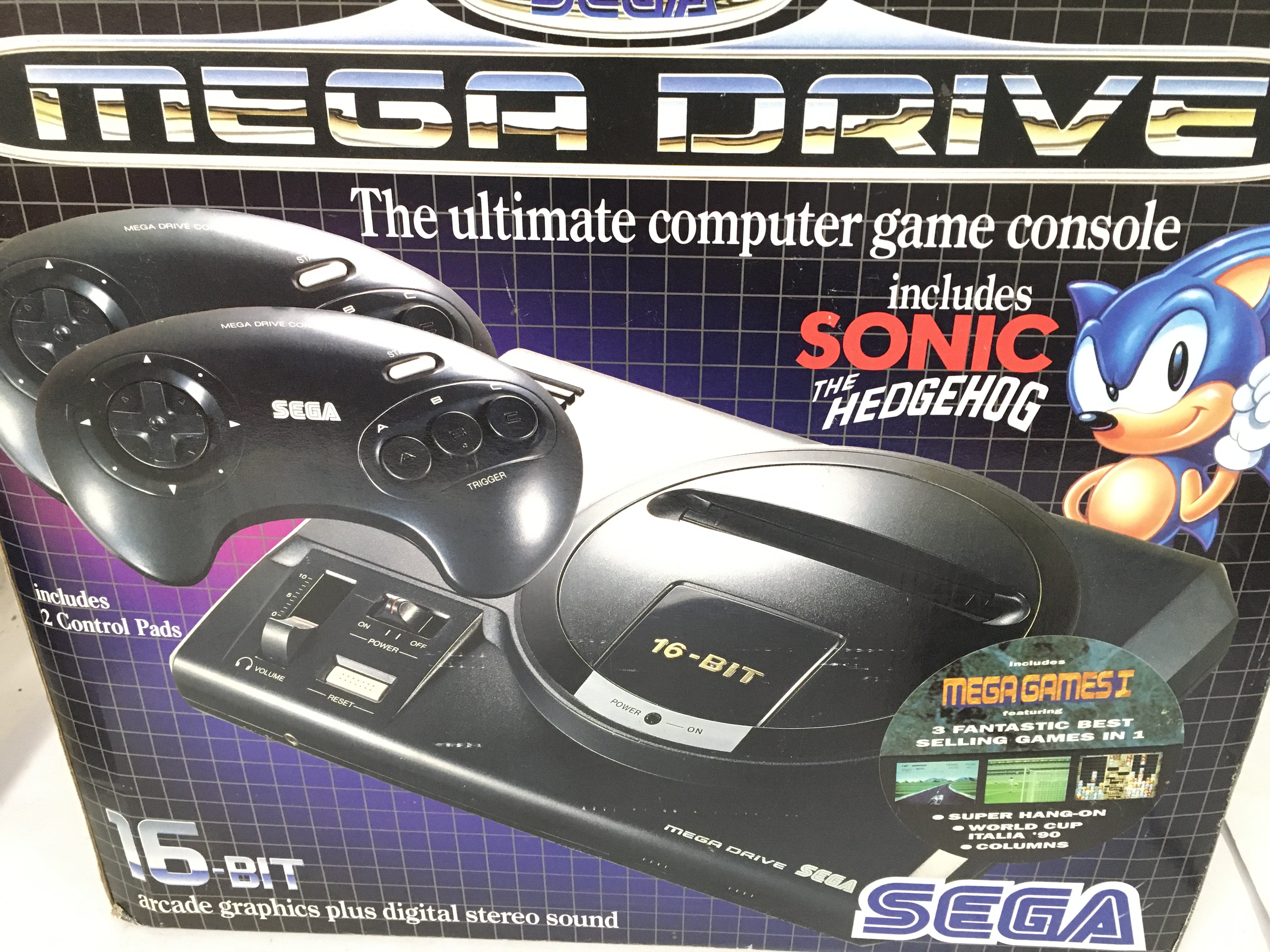 A Boxed Sega Mega Drive with 3 Games.