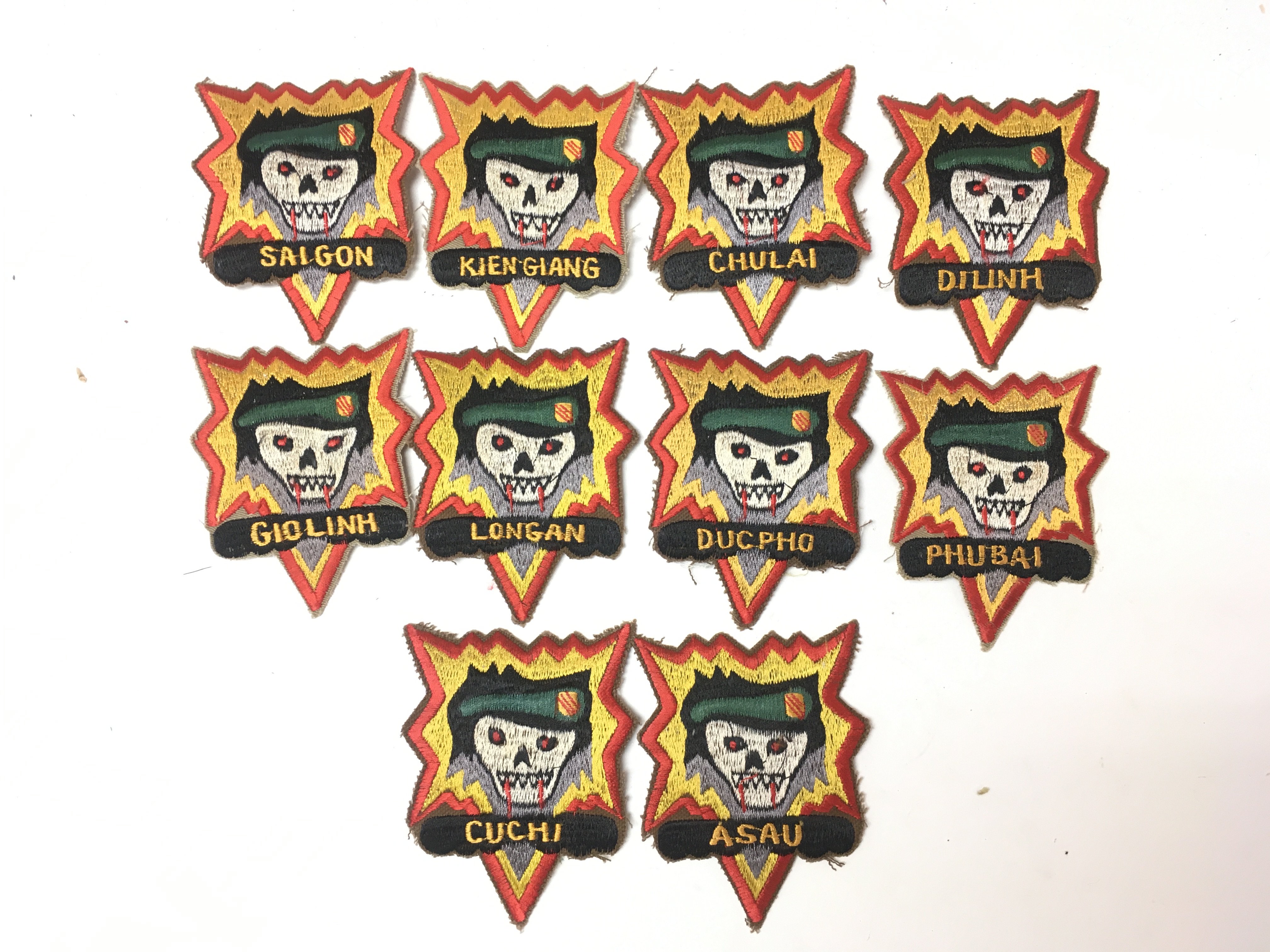 10 x Vietnam War Era Special Forces Province Patches.