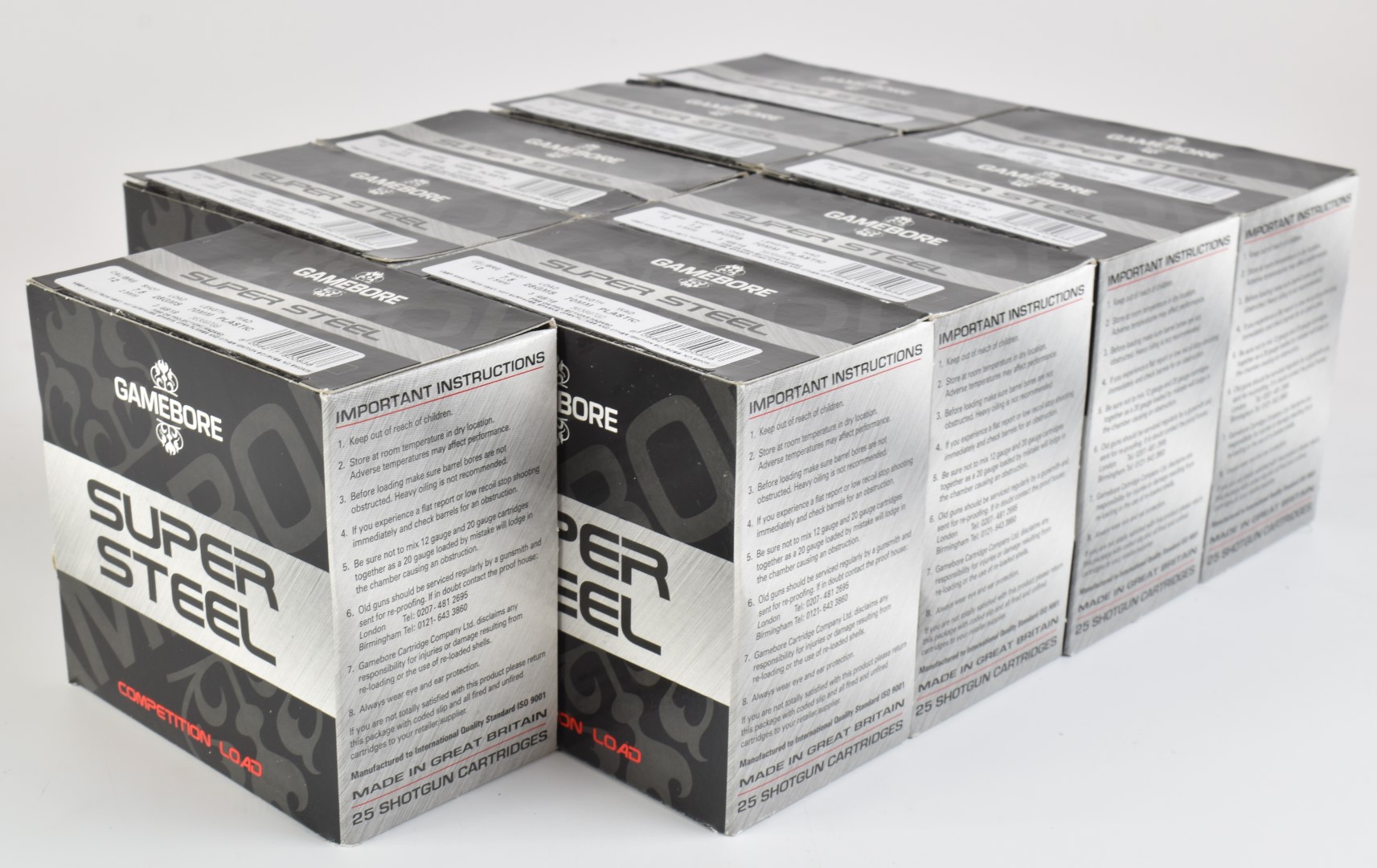 Two-hundred-and-twenty-five 12 bore Gamebore Super Steel 28g shotgun ...