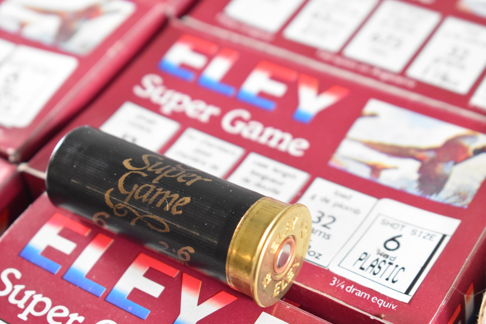 Two hundred and fifty 12 bore Eley Super Game shotgun cartridges, all ...