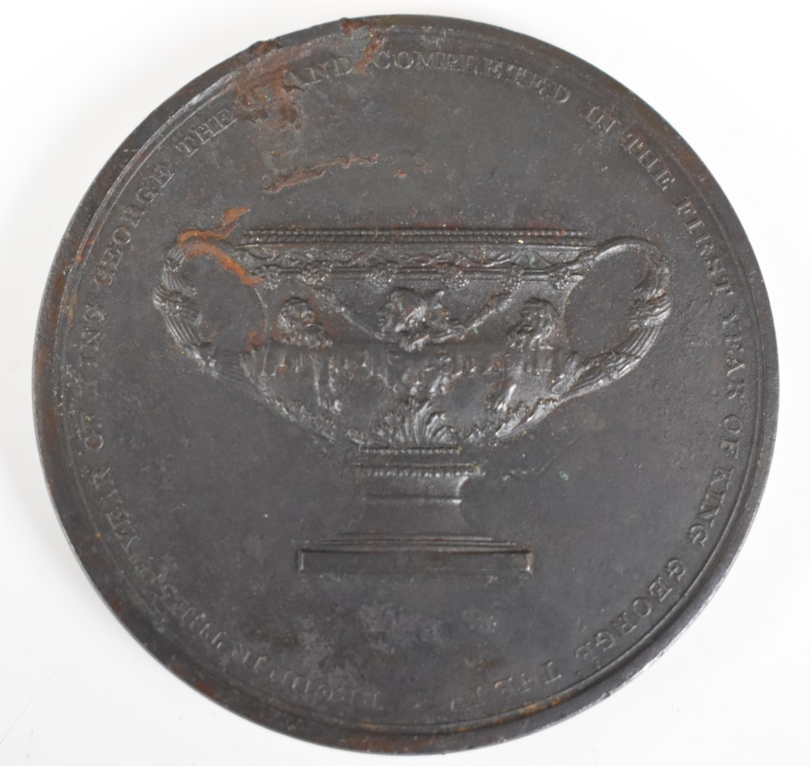 A cased bronze 'Warwick Vase' commemorative medal coin, with ...
