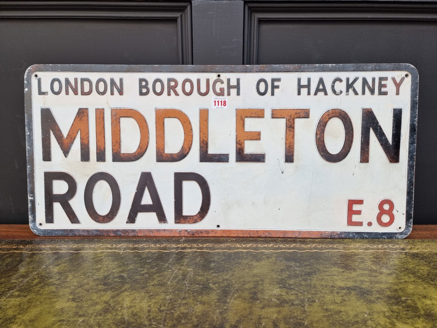 A 'London Borough of Hackney, Middleton Road, E.8' aluminium street ...