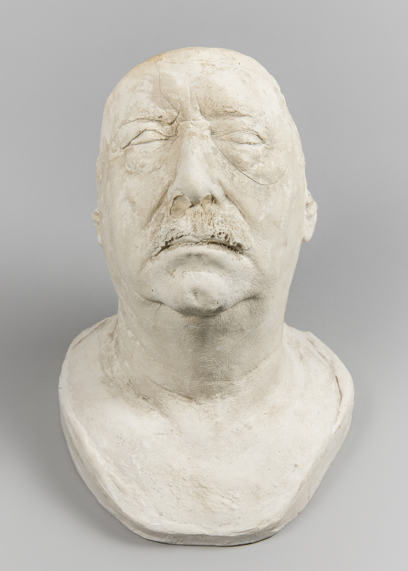 A RARE 19TH CENTURY FRENCH PLASTER DEATH MASK.(h 30cm x w 25cm x d 20cm).
