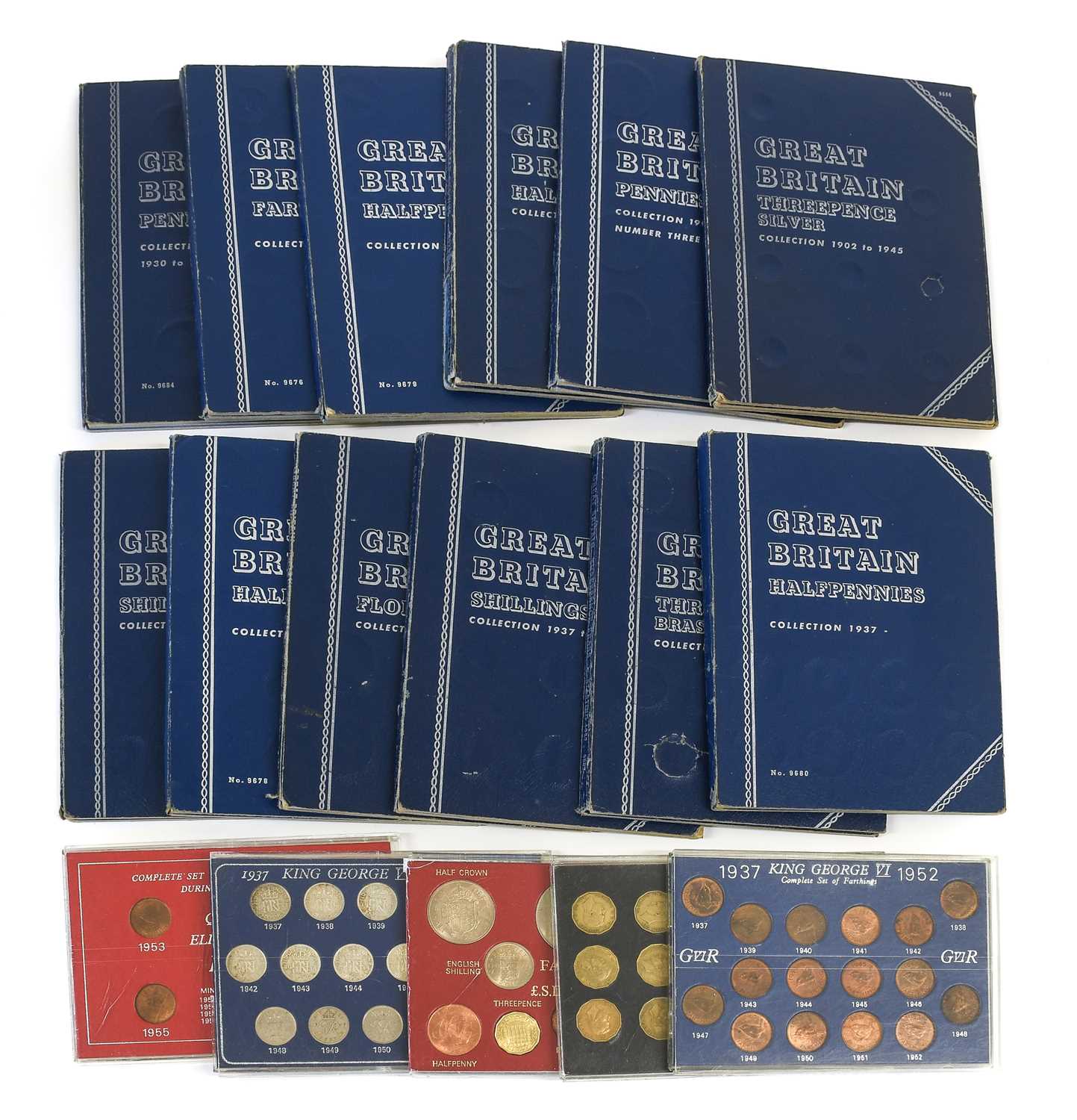 12 x Whitman Folders, comprising: complete sets of; farthings 1902-1936 ...