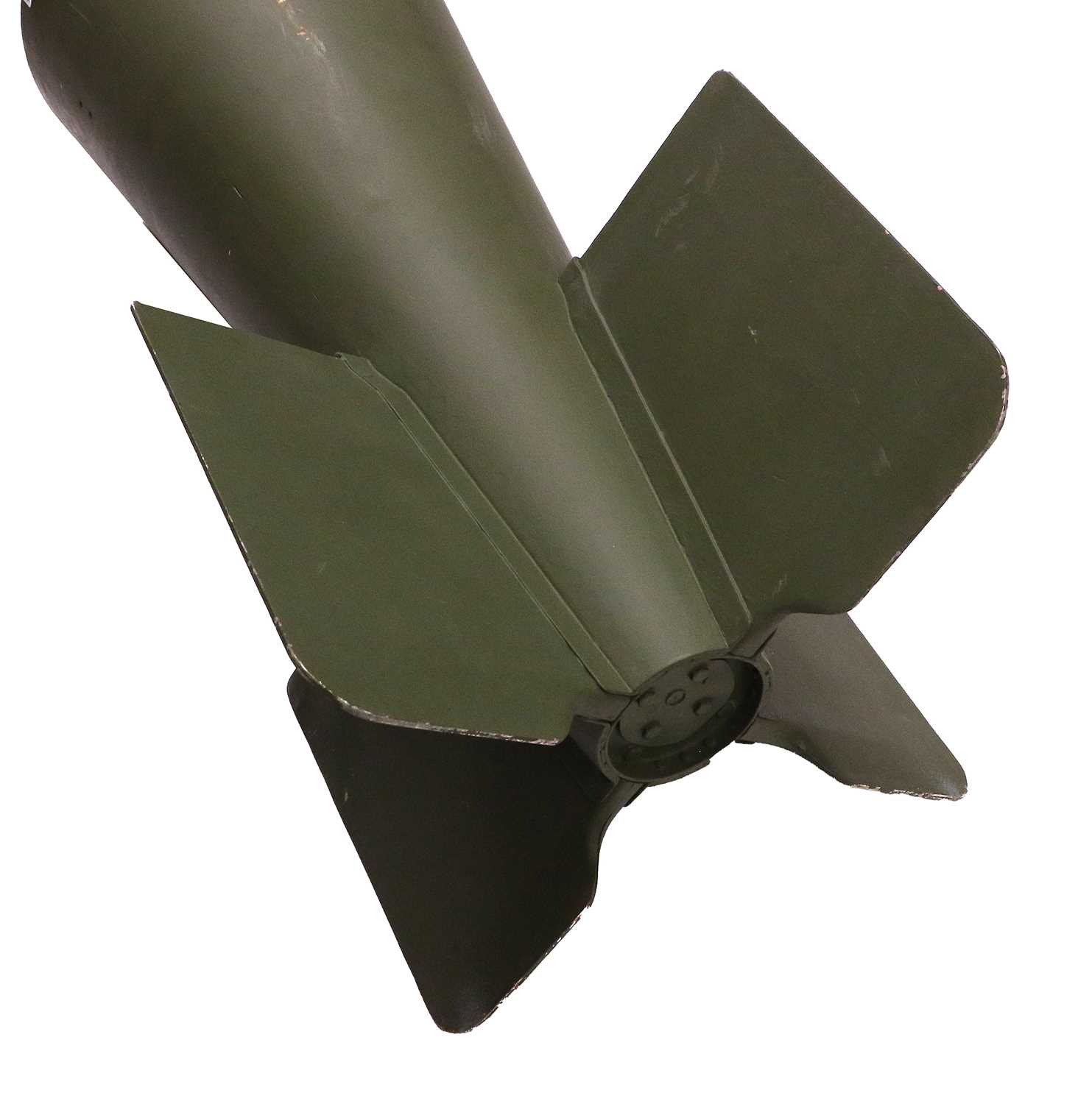 The Tail Section of an RAF 1000lb Bomb, finished in green, the interior ...