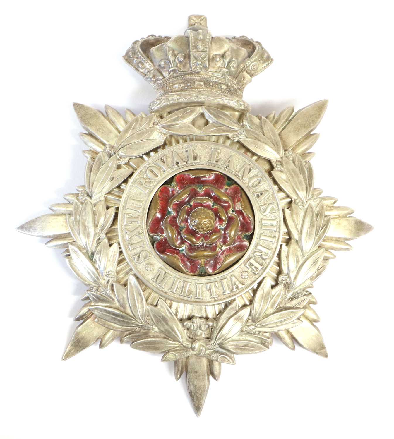 A Victorian Officer's Four Part Silvered Metal Helmet Plate to the ...