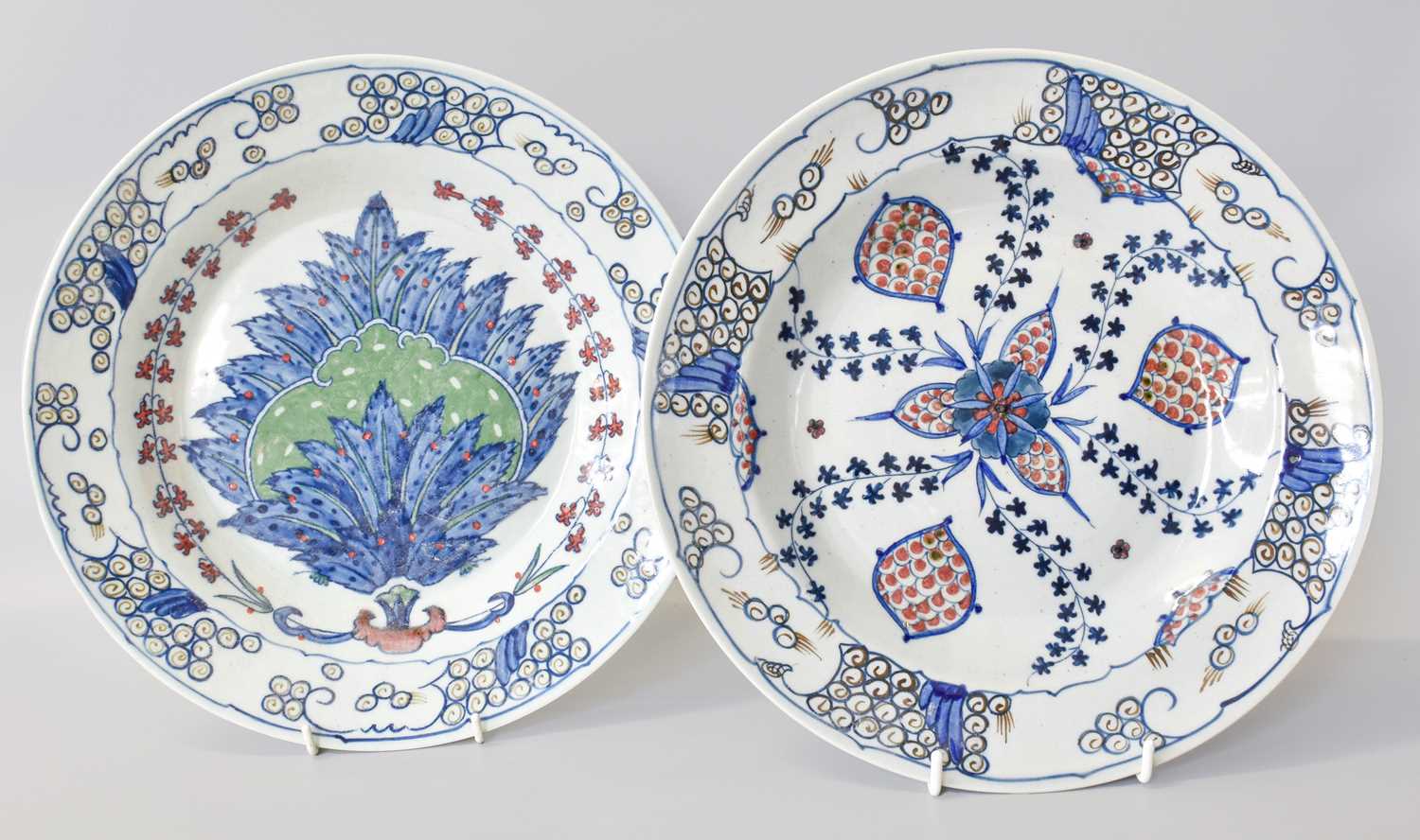 A Large Oka Isphahan Range Porcelain Bowl, hand painted with Isnik ...