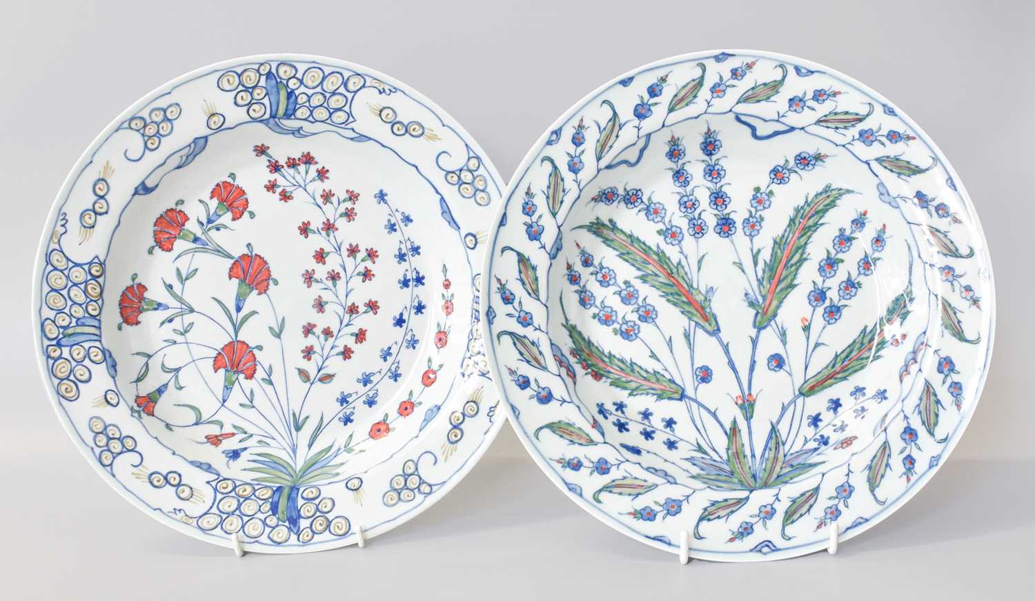 A Large Oka Isphahan Range Porcelain Bowl, hand painted with Isnik ...
