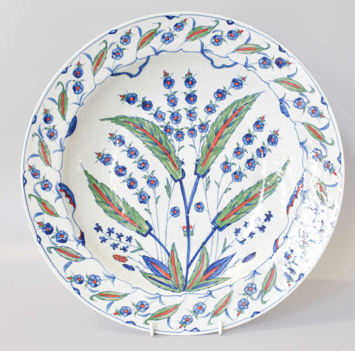 A Large Oka Isphahan Range Porcelain Bowl, hand painted with Isnik ...