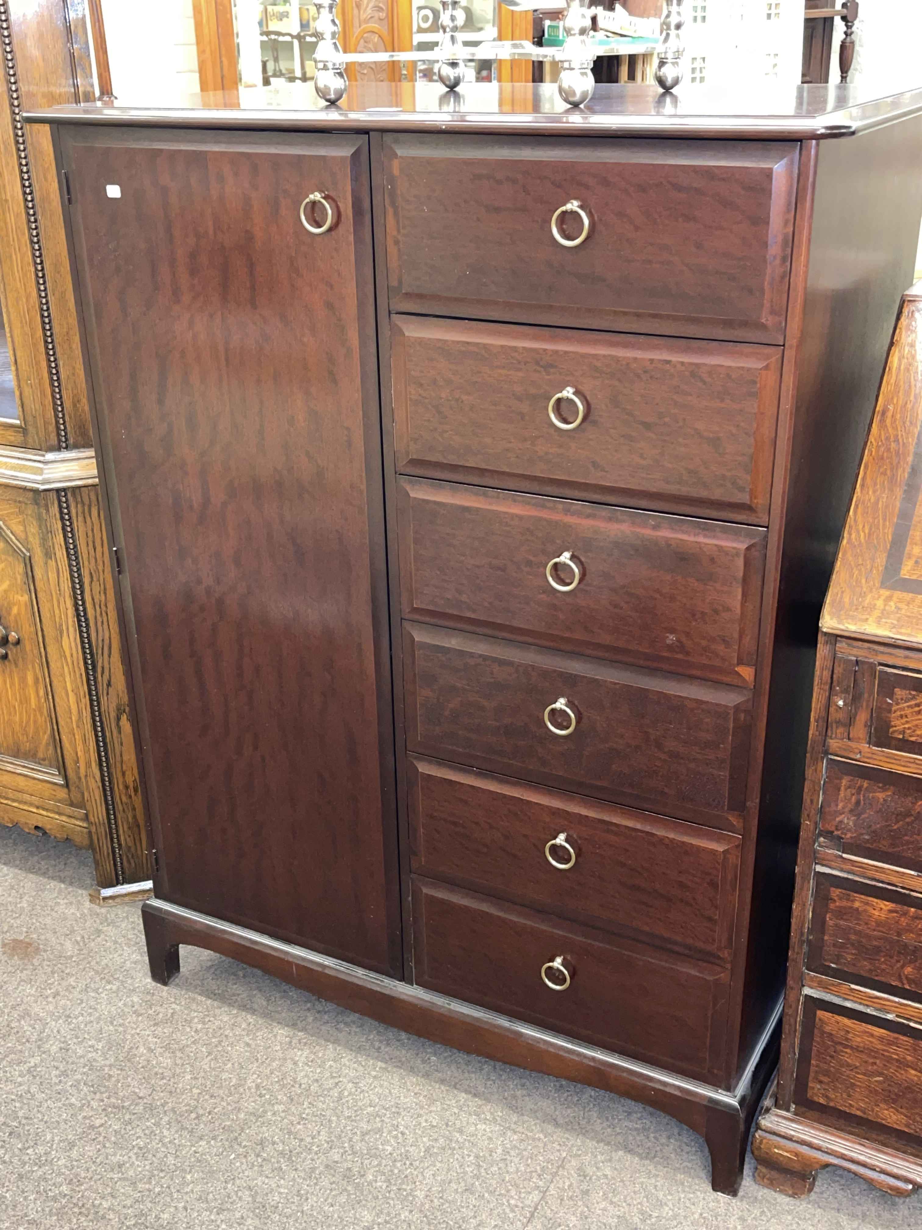 Stag Minstrel six drawer combination Gents wardrobe, 126cm by 96.5cm by ...