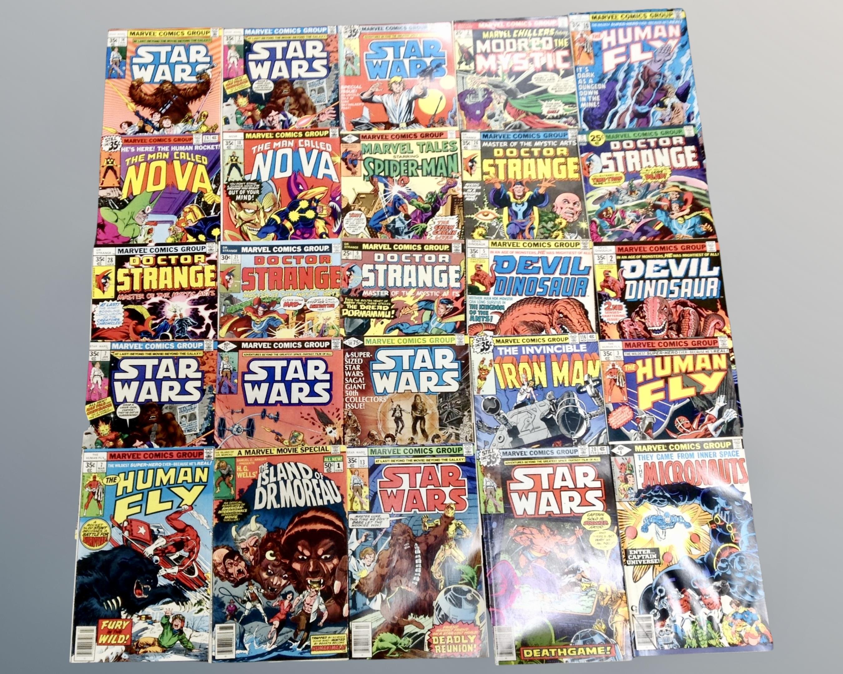 Fifty assorted 1970's and later Marvel comics to include The Island of ...