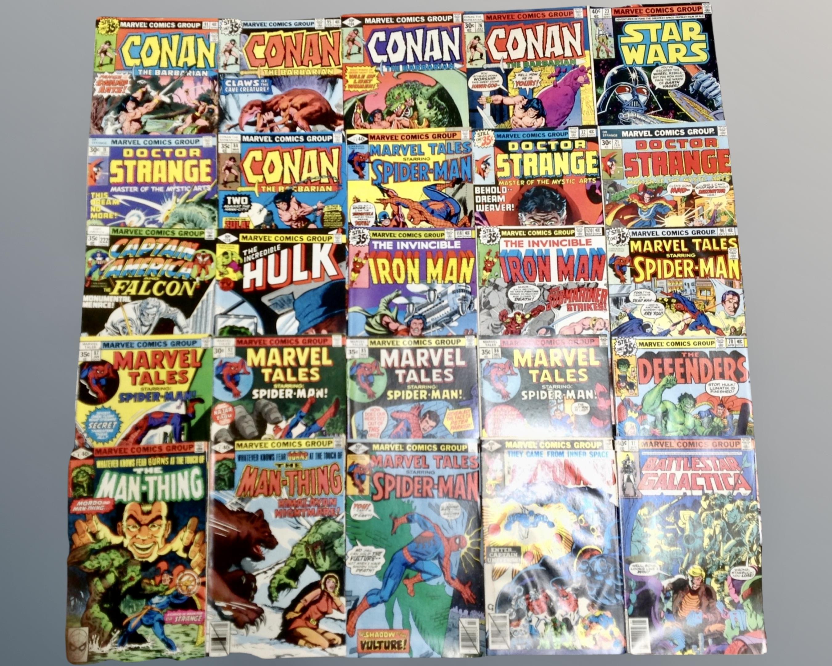 Fifty assorted 1970's and later Marvel comics to include The Island of ...