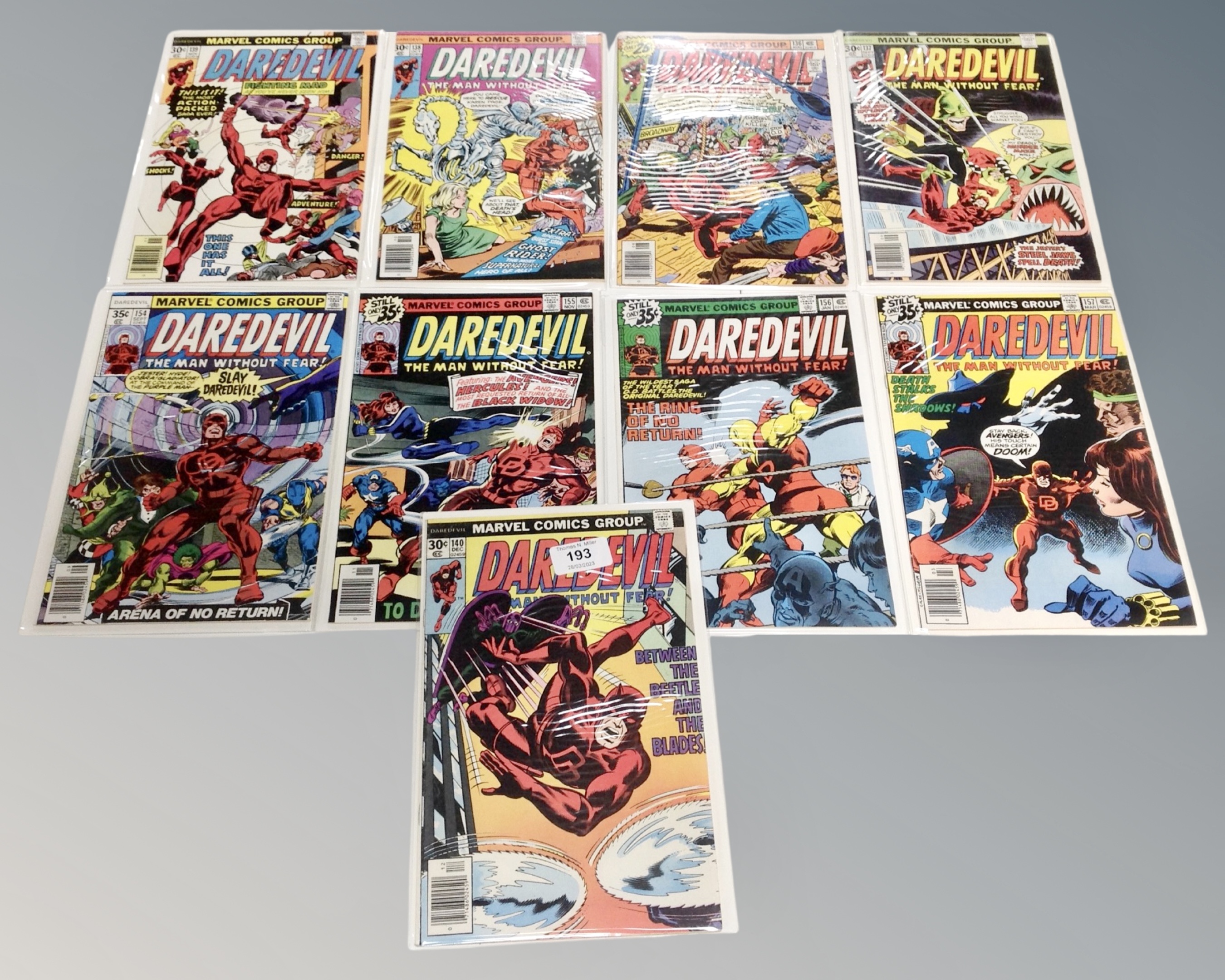 34 20th Century Marvel Daredevil comics.