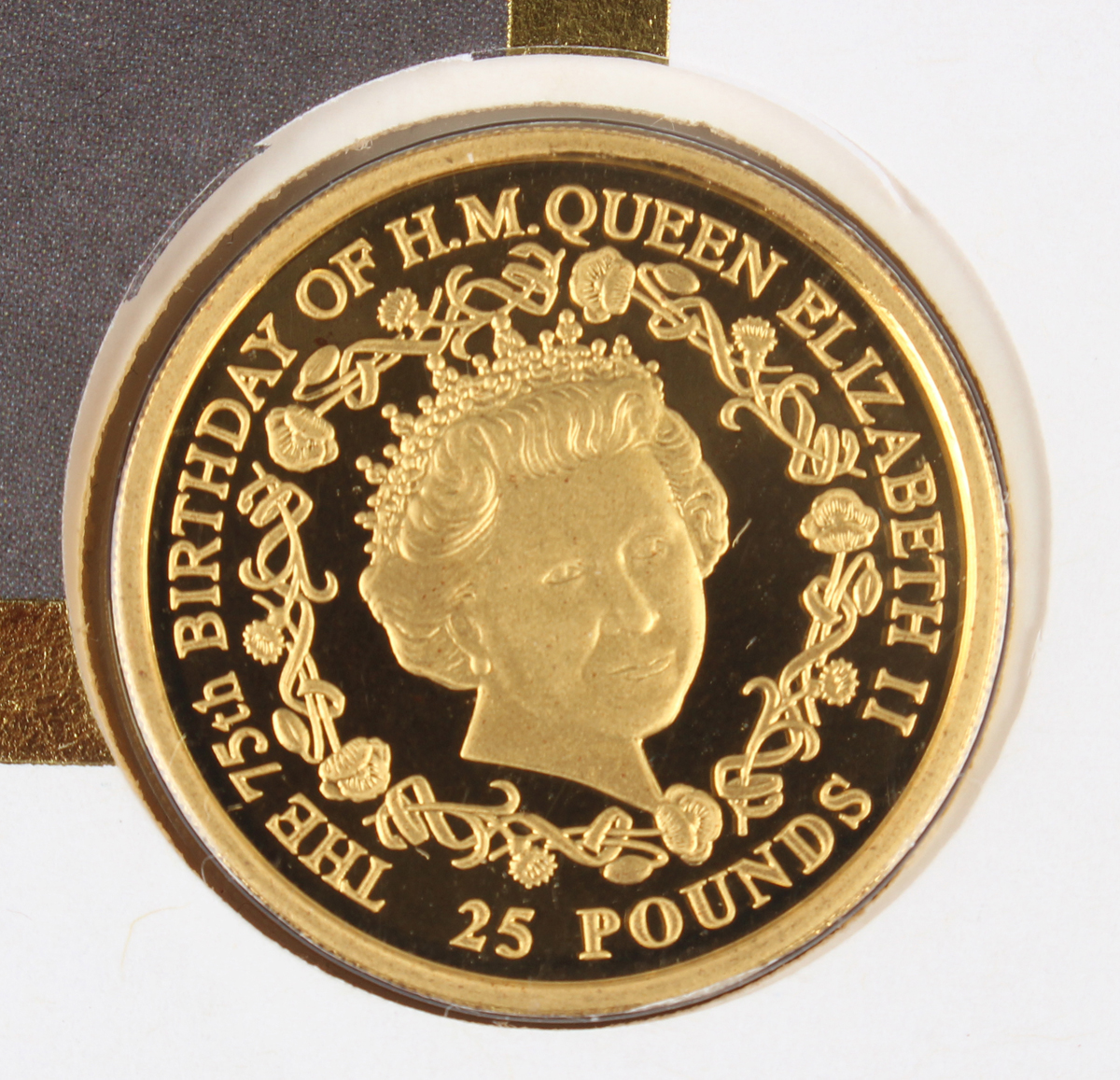 An Elizabeth II Bailiwick of Guernsey gold twenty-five pounds first day ...