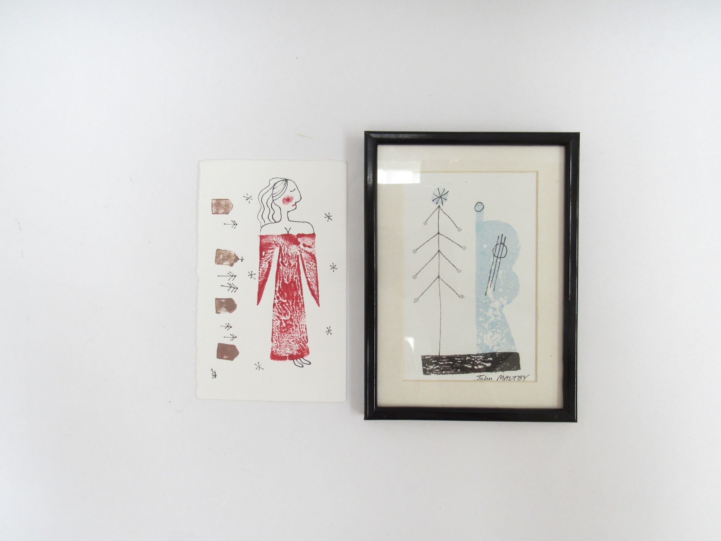JOHN MALTBY (1936-2020) A framed and glazed Christmas card 2004 ...