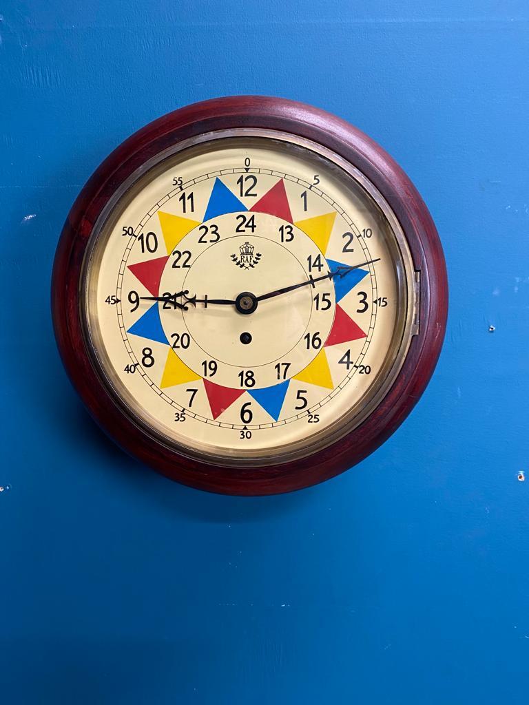 RAF operations room sector clock. {33 cm Dia. x 14 cm D}.