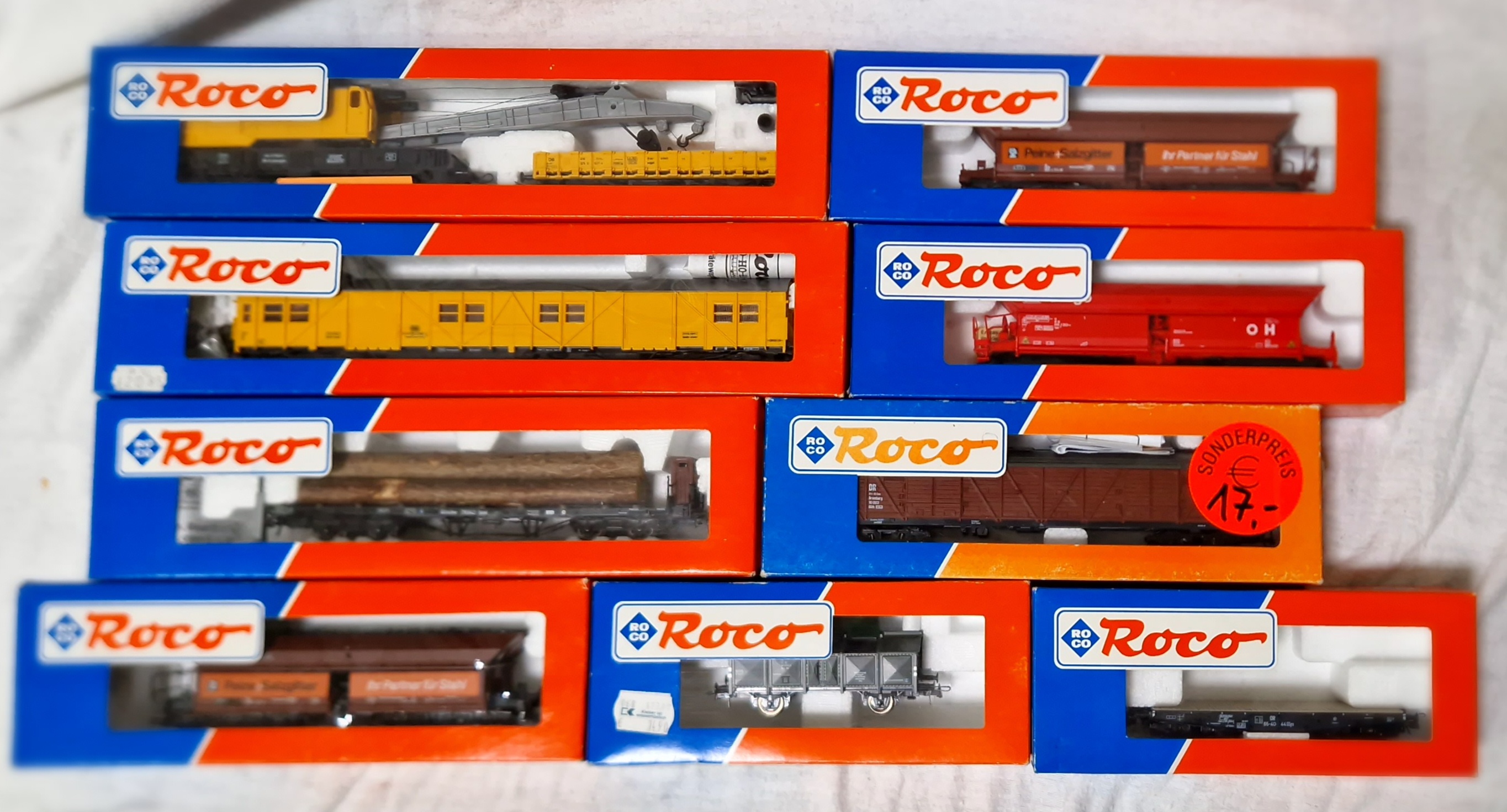 Nine Roco HO rolling stock items to include 46331,46212,46992,46755 ...