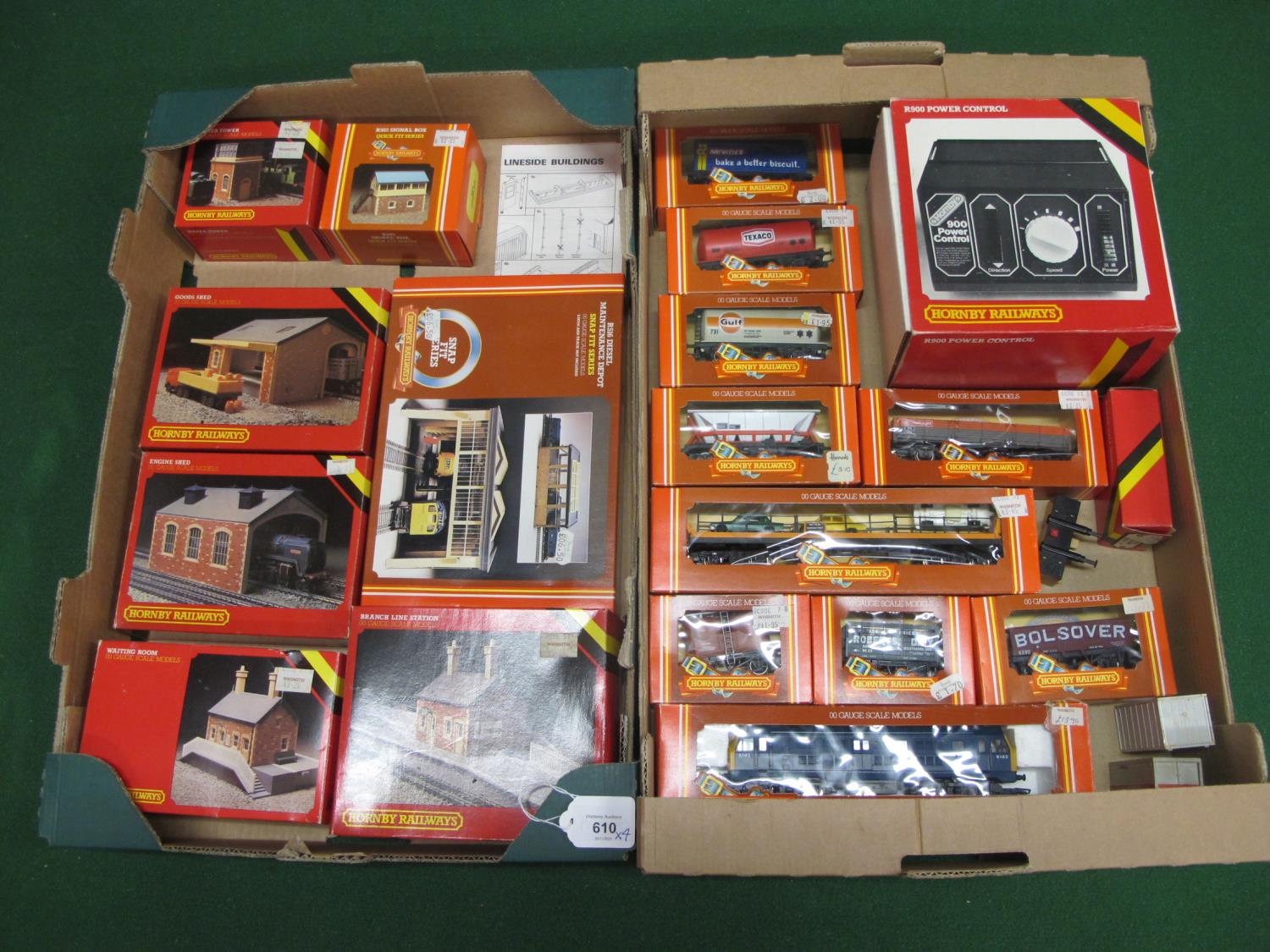 Four boxes of 1980's/1990's Hornby OO scale items, mostly boxed, to ...
