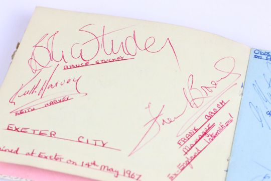 A collection of Cricket and Football autographs contained within two ...