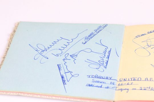 A collection of Cricket and Football autographs contained within two ...
