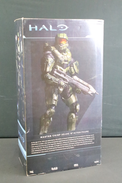 Three boxed and carded Halo figures to include boxed Neca Halo Master ...