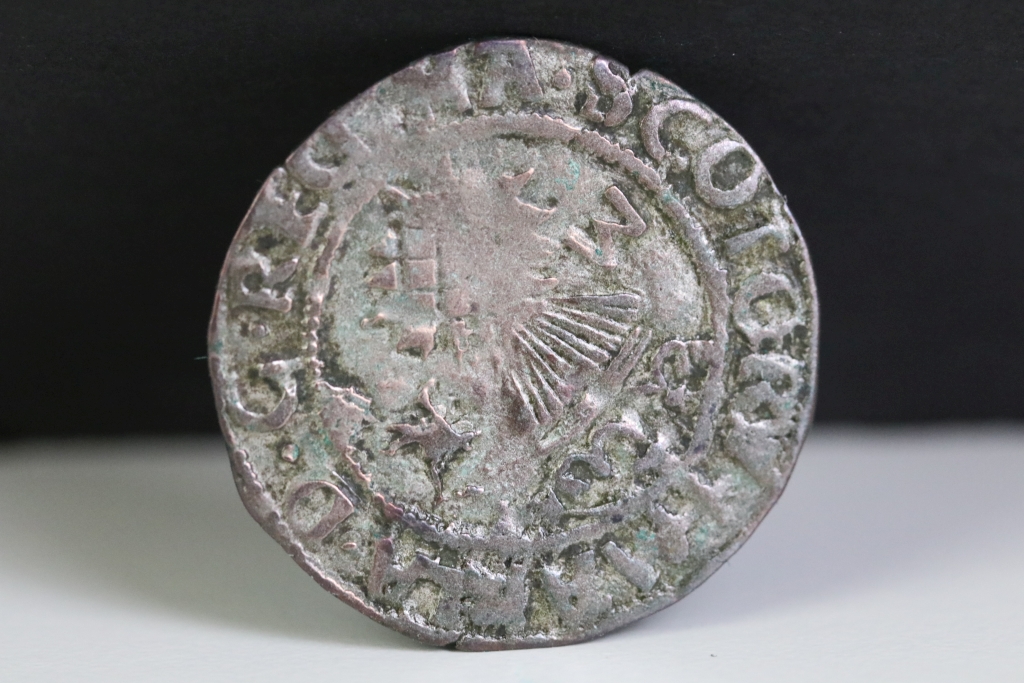 A Scotland Mary Queen of Scots Hammered silver Bawbee sixpence (c.1542 ...