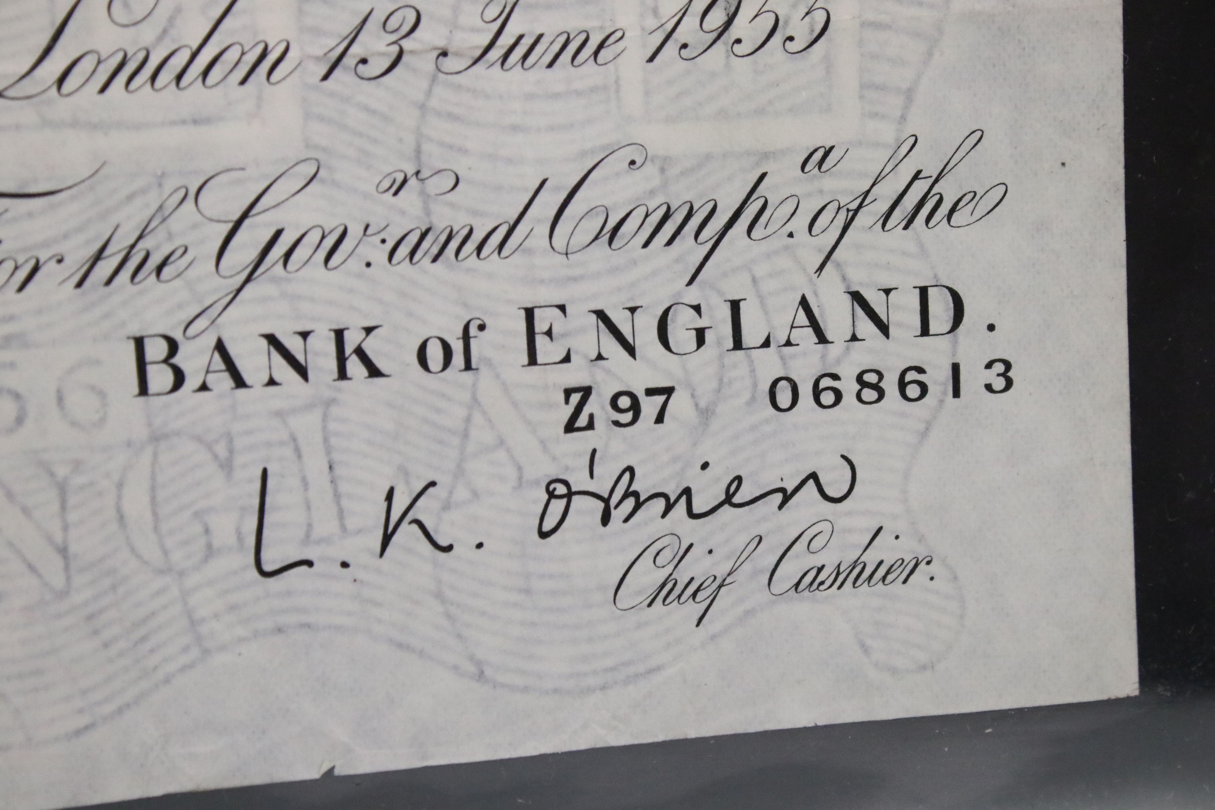 A British Bank Of England 1955 White Five Pound / £5 Banknote, Chief ...
